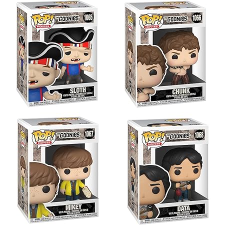 Funko Pop! The Goonies Set of 4: Sloth, Chunk, Mikey w/Map and Data w ...