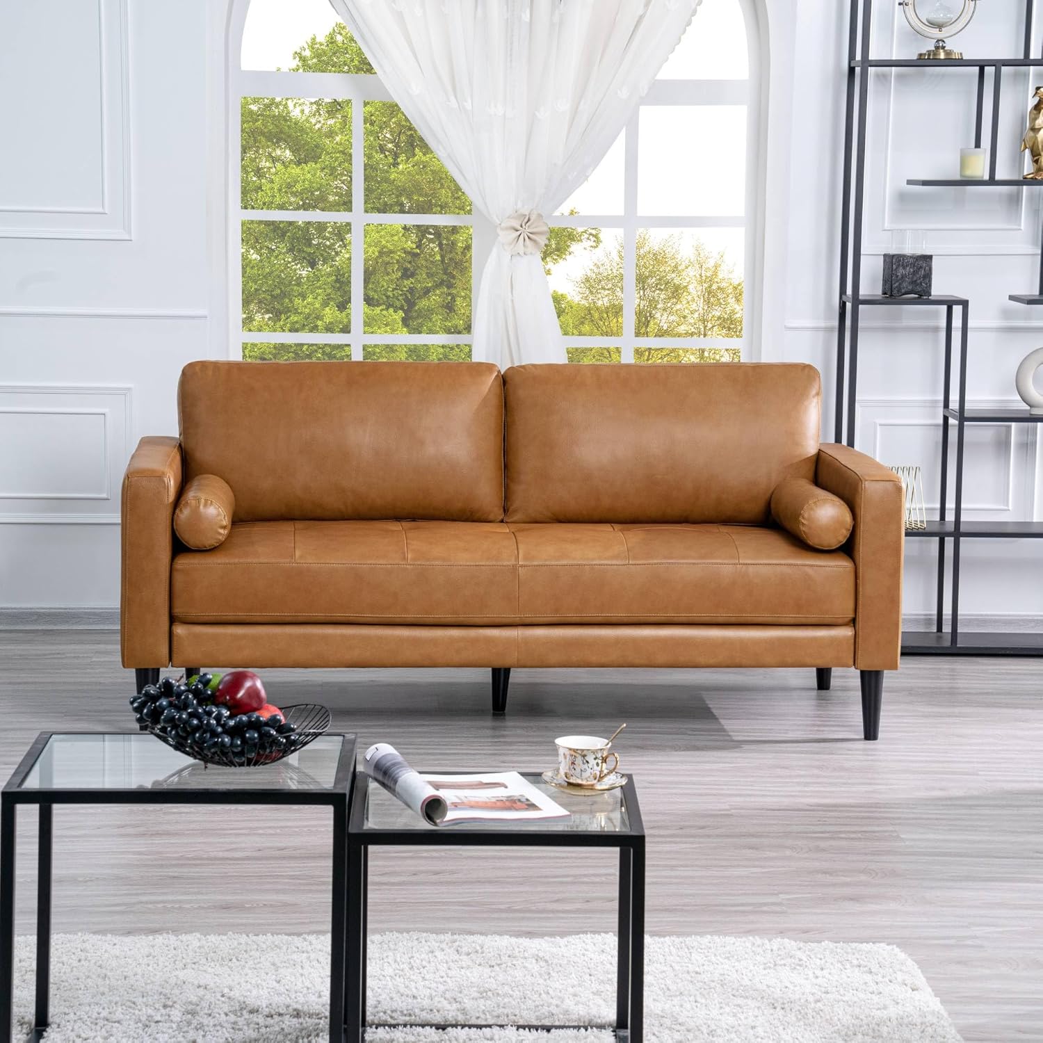 Amazon.com: Naomi Home Genuine Leather Sofa - Revel in Exquisite ...