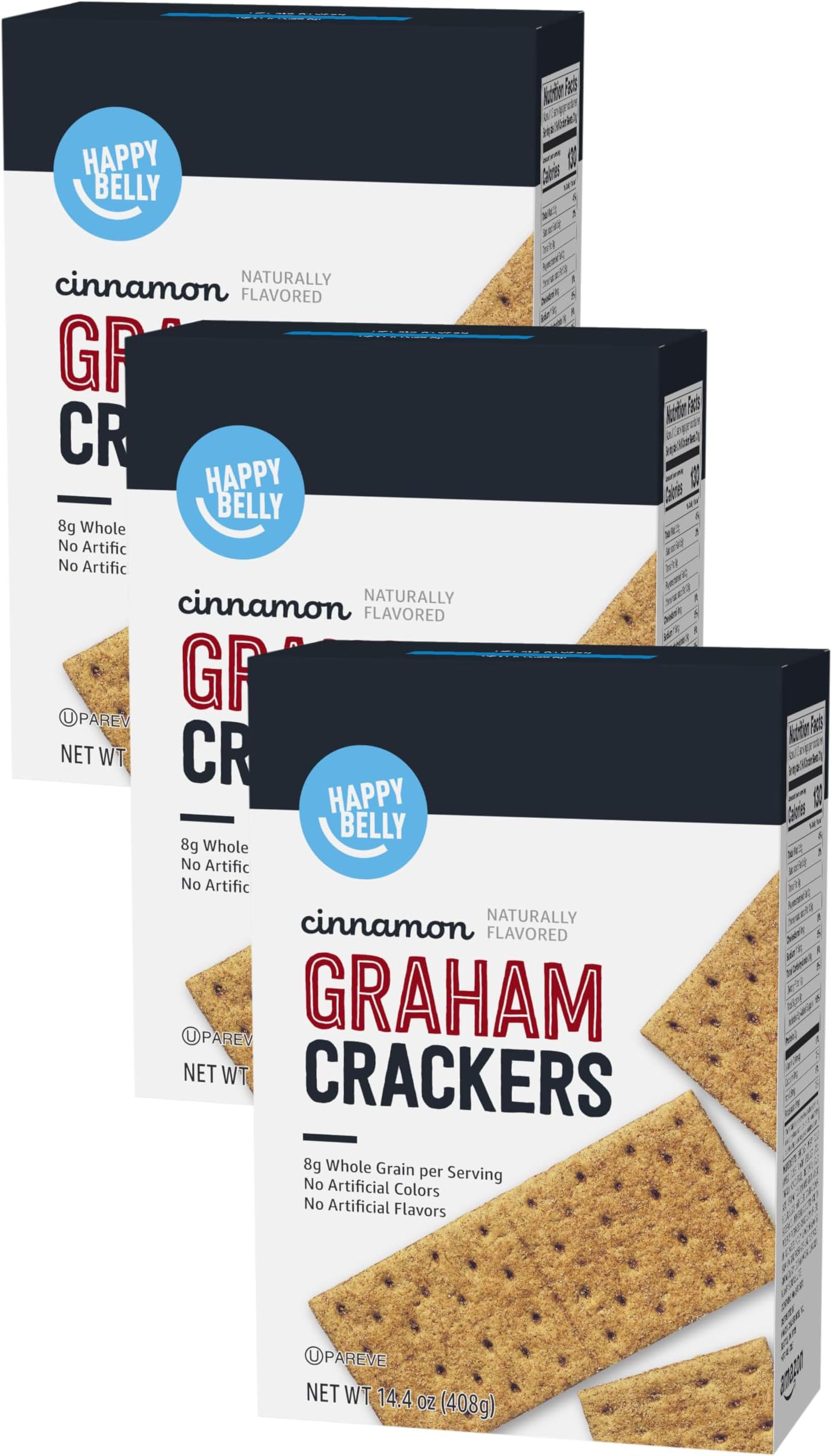 Amazon.com: Amazon Brand, Happy Belly Cinnamon Graham Crackers, 14.4 Oz ...