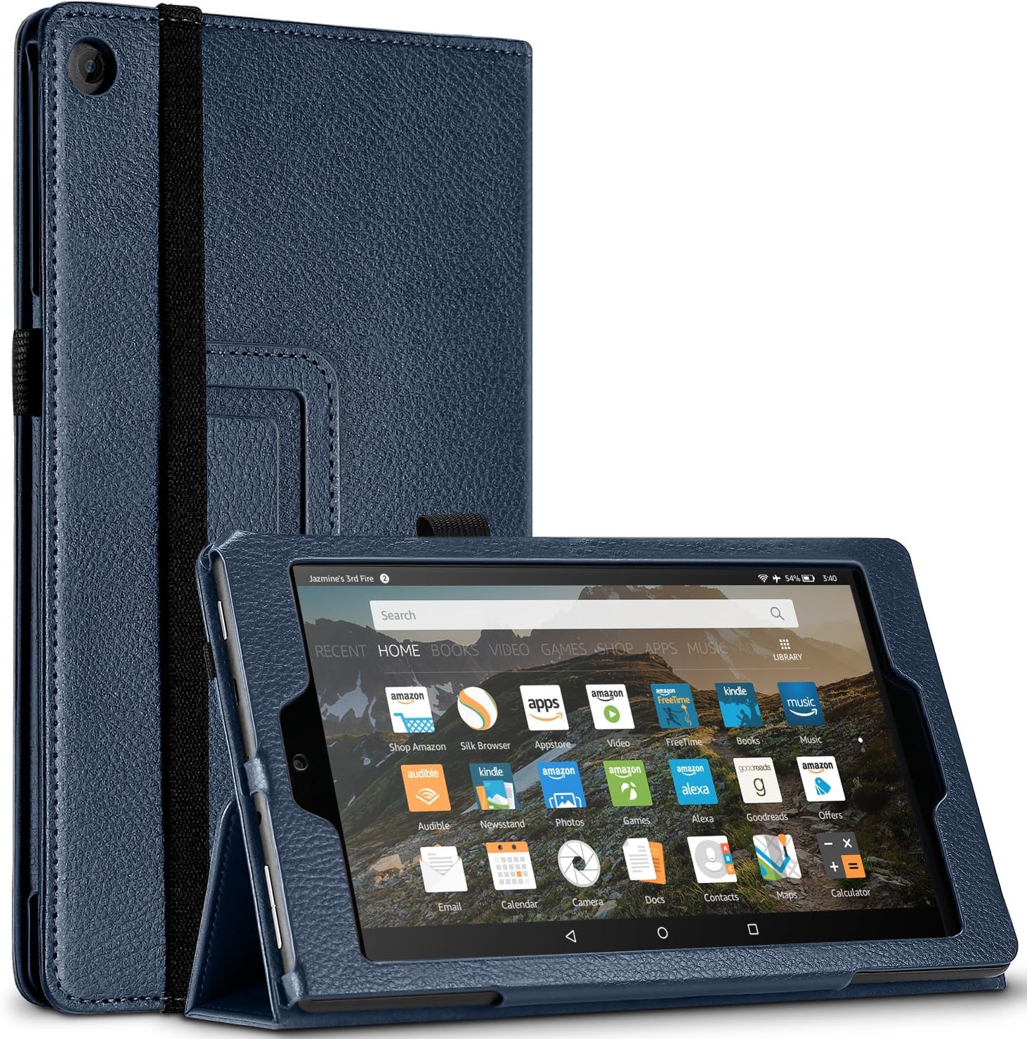 Amazon.com: All-New Fire HD 8 Case,Premium Leather Folio Folding Stand ...
