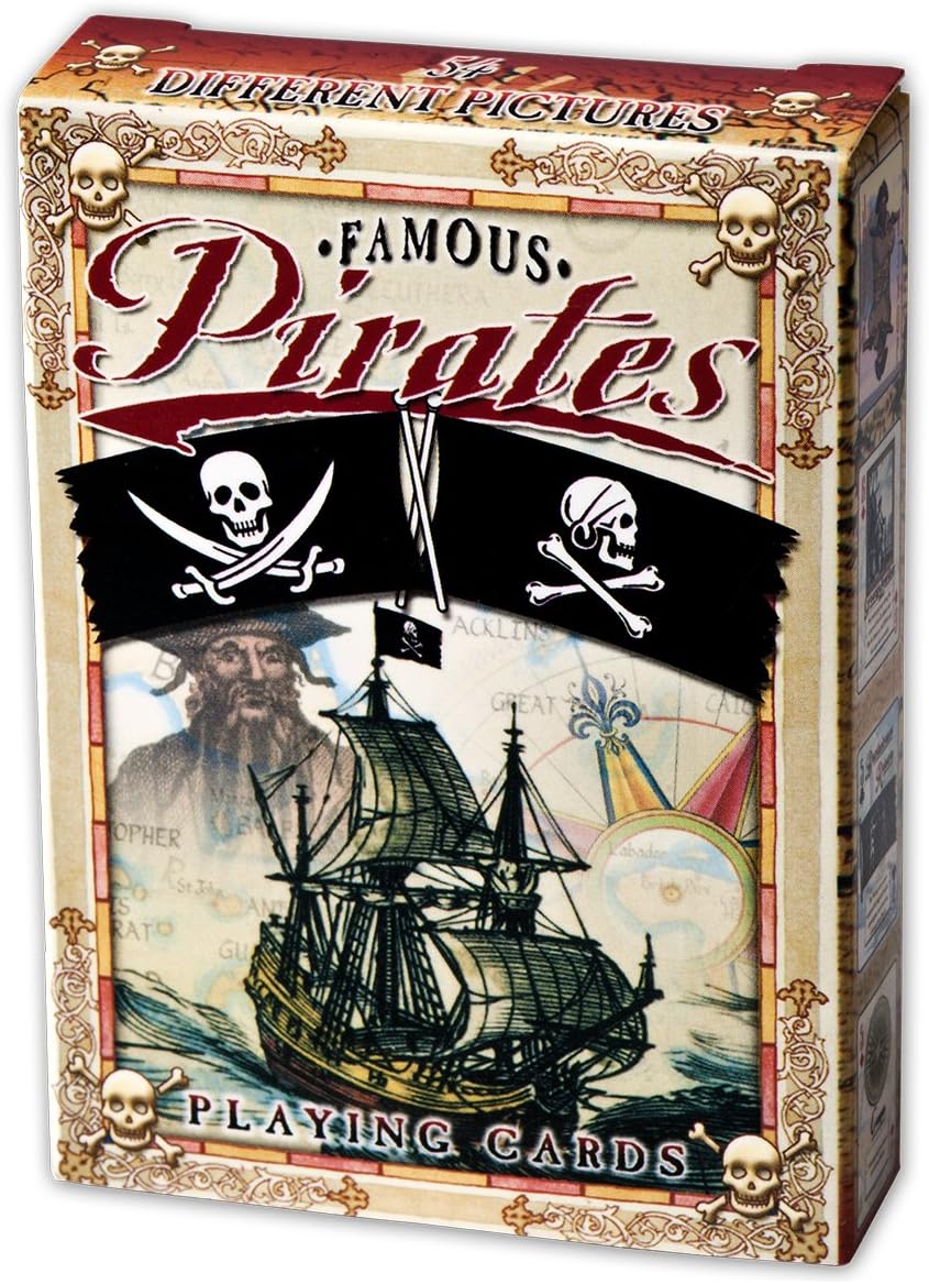 Amazon.com: Marion & Co Famous Pirates Playing Cards - Deck of 54 Cards ...