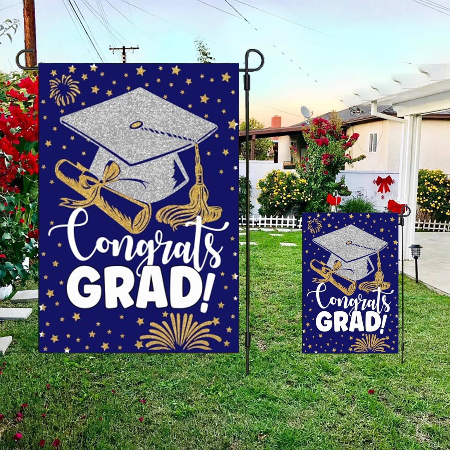 Amazon.com : HAPPYGRADD Congrats Class Of 2024 Graduation Garden Flag ...