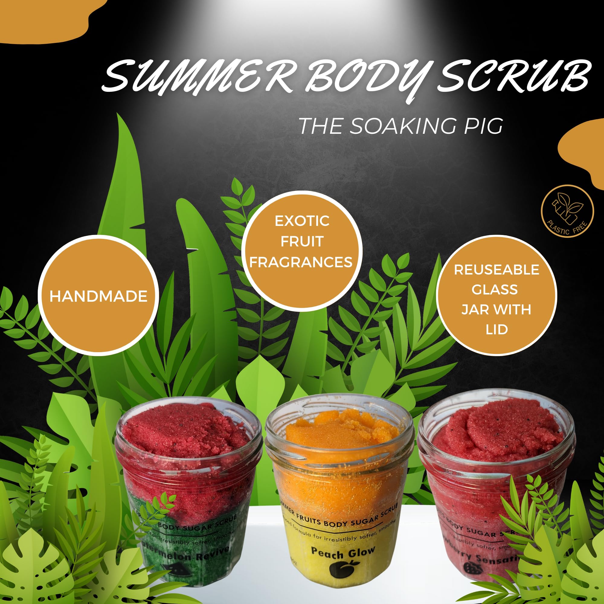 Summer Sugar Body Scrub Triple Pack,Rich In Natural Minerals For All ...