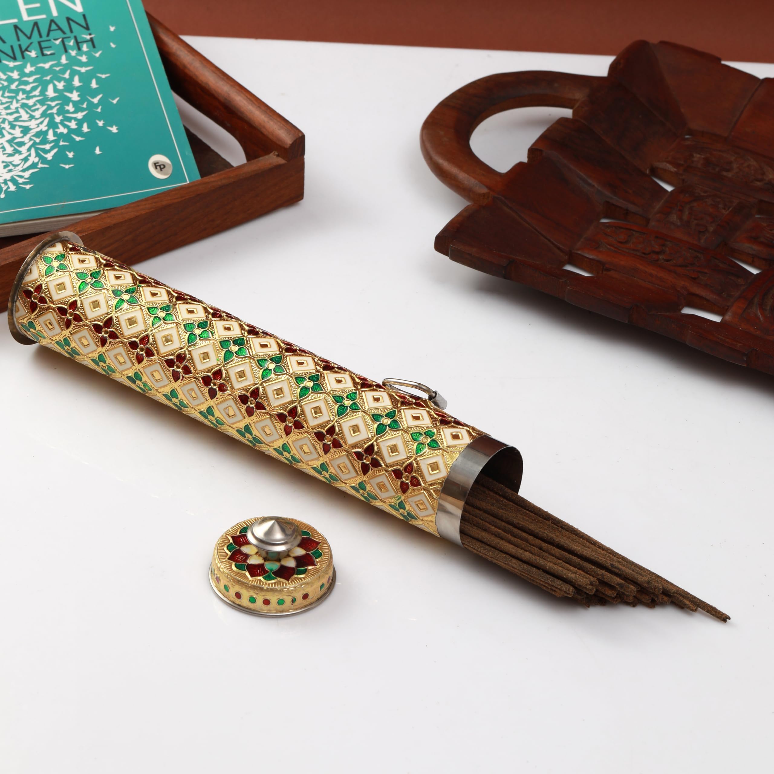 Pooja Ghar Agarbatti Case Steel Incense Holder/Storage Box Agarbatti ...