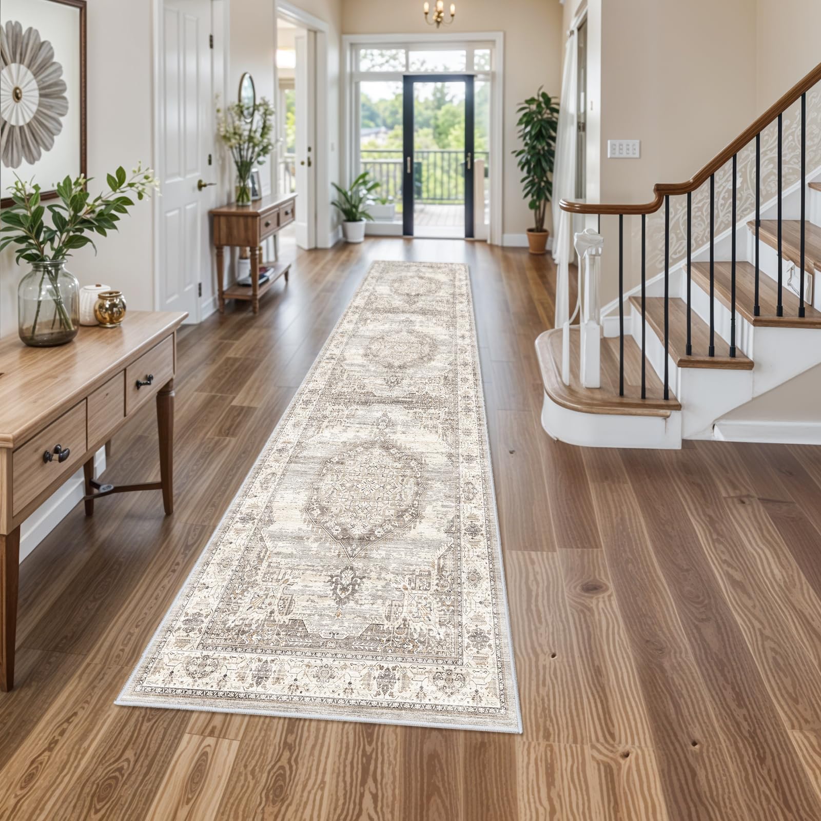 Amazon.com: Washable Hallway Runner Rugs 3x12: Soft Ultra Thin Low Pile ...