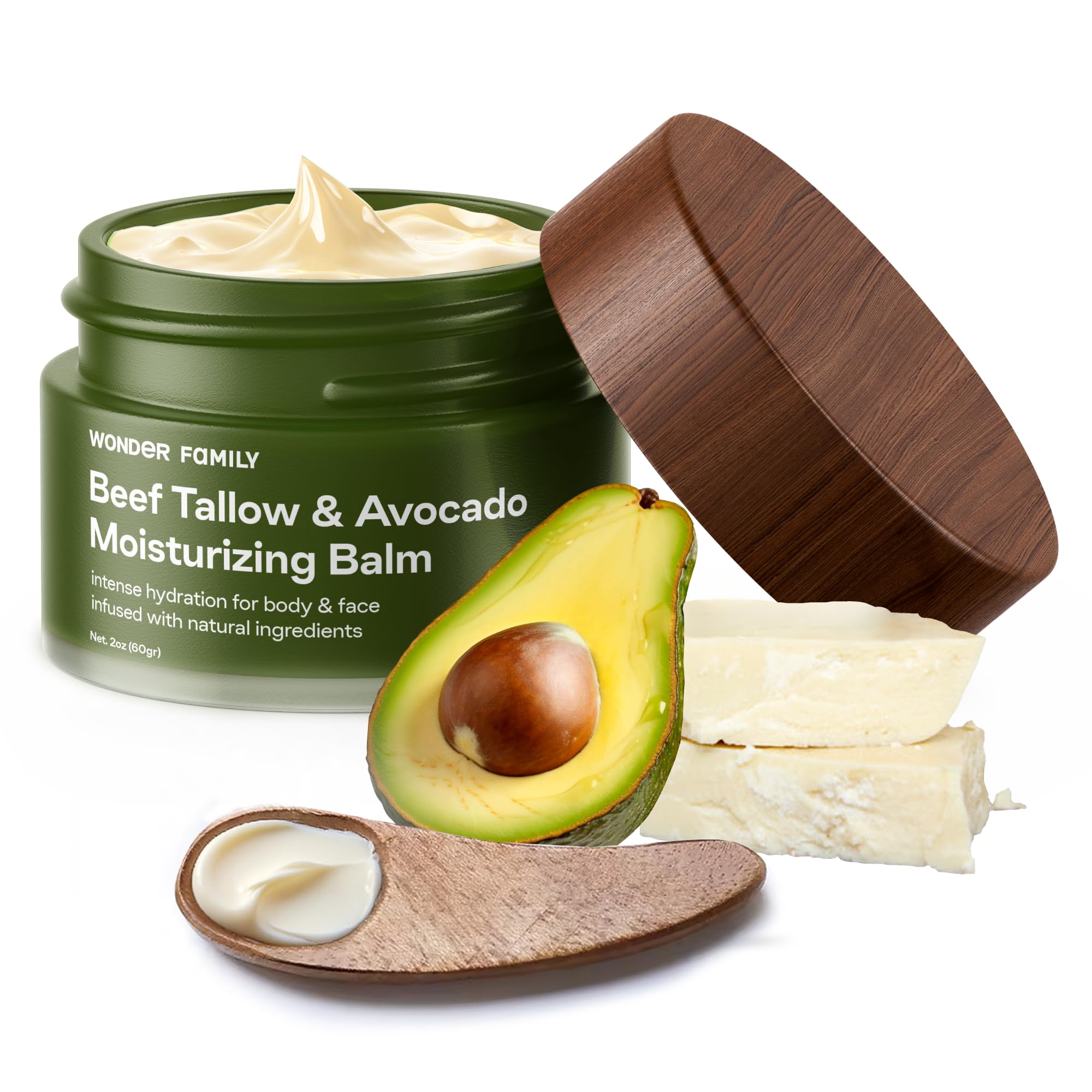 Amazon.com: Grass Fed Beef Tallow for Skin and Face with Avocado Oil ...