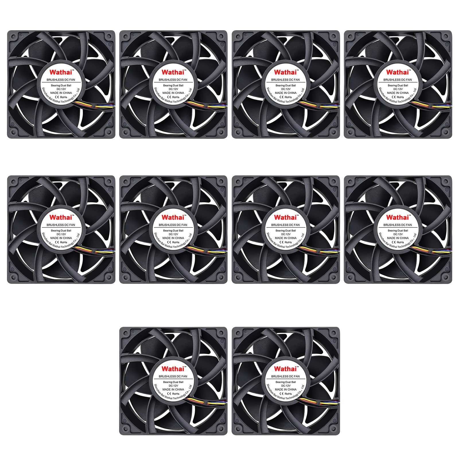 Buy Wathai 12038 120mm x 38mm PWM Computer PC Case Fan 12V 4pin 5300rpm ...