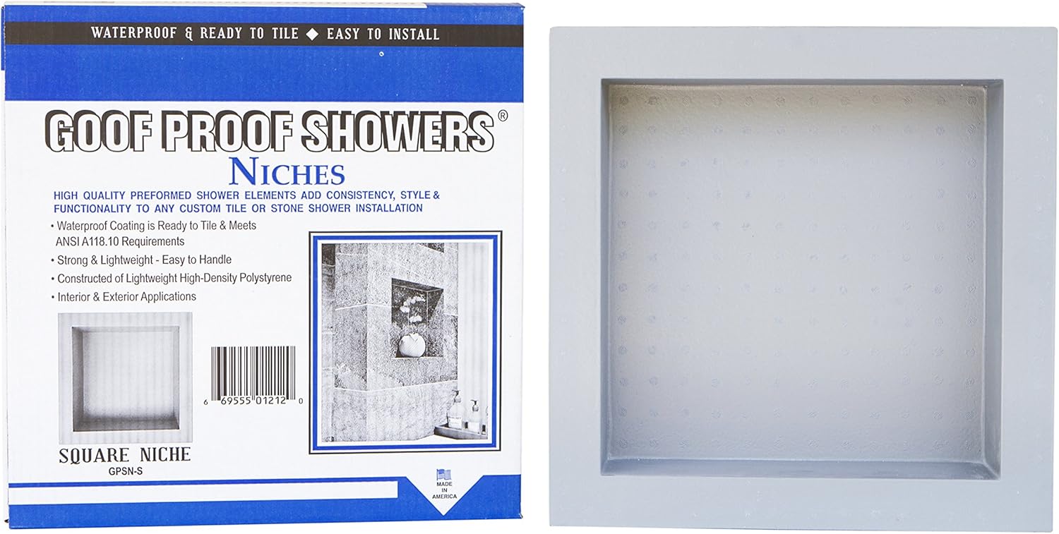 GOOF PROOF SHOWER GPSN-S Shower Niche, White - Amazon.com