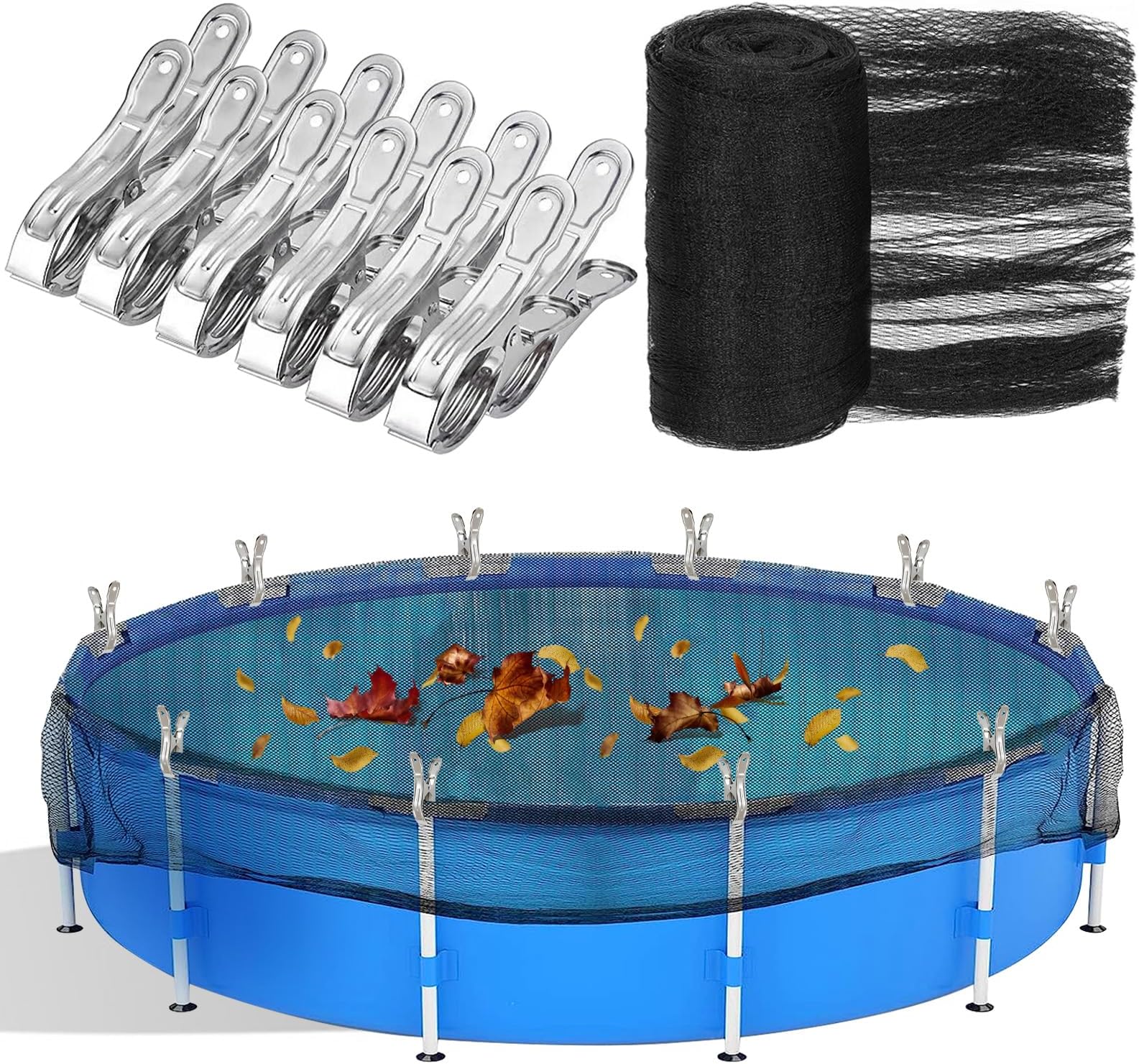 Amazon.com : 19.7 Feet Round Leaf Net Cover for Above Ground Pool ...