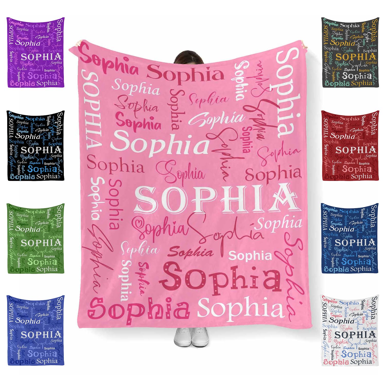 Amazon.com: Custom Blanket with Photos Text Fleece Throw Blankets for ...
