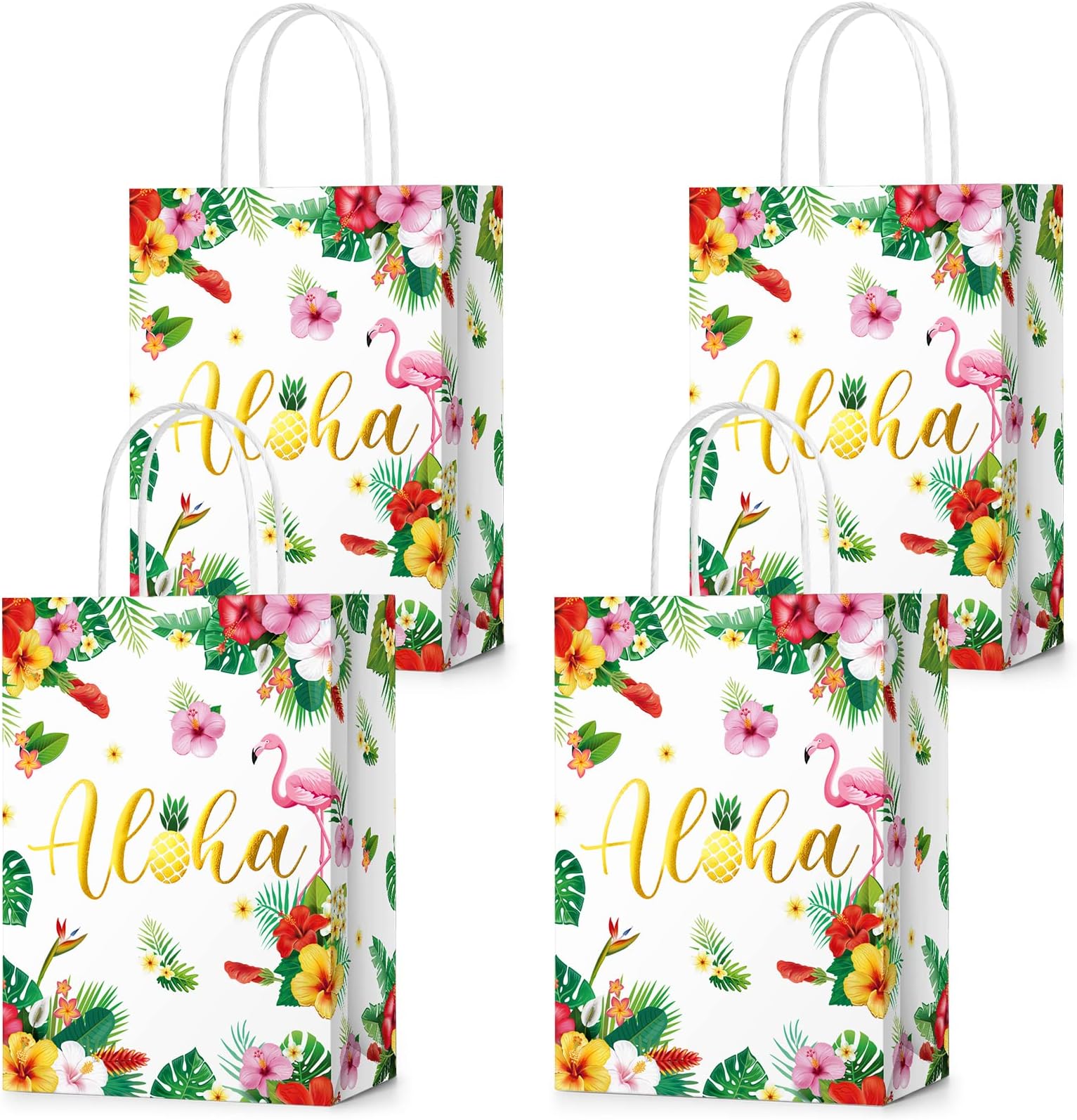 Amazon.com: PerKoop 12 Pcs Hawaiian Gift Bags Aloha Luau Summer Themed ...