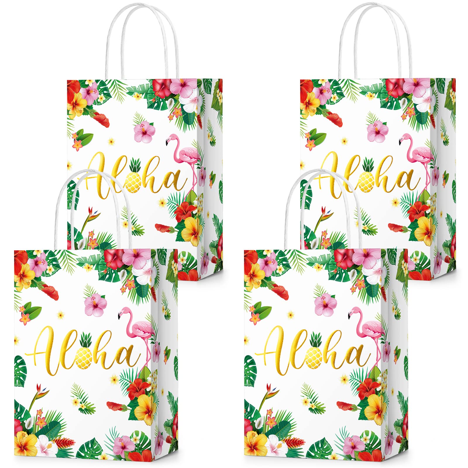 Amazon.com: PerKoop 12 Pcs Hawaiian Gift Bags Aloha Luau Summer Themed ...