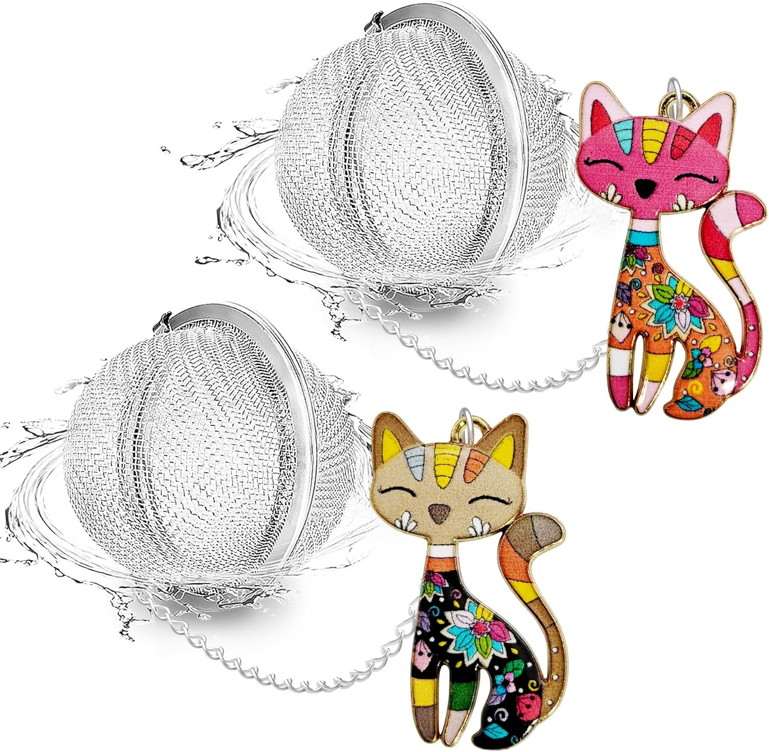 Amazon.com: cat loose tea infuser Set,loose leaf tea steeper cat ...