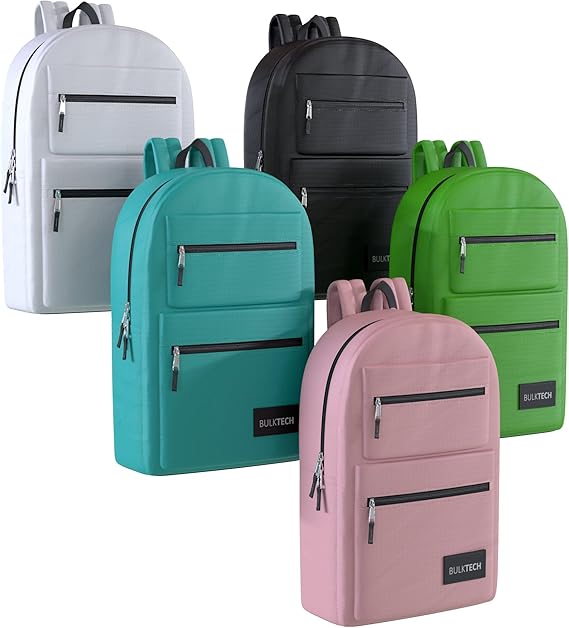Amazon.com | 5 Pack Bulk Backpacks, Wholesale 17-Inch Lightweight ...