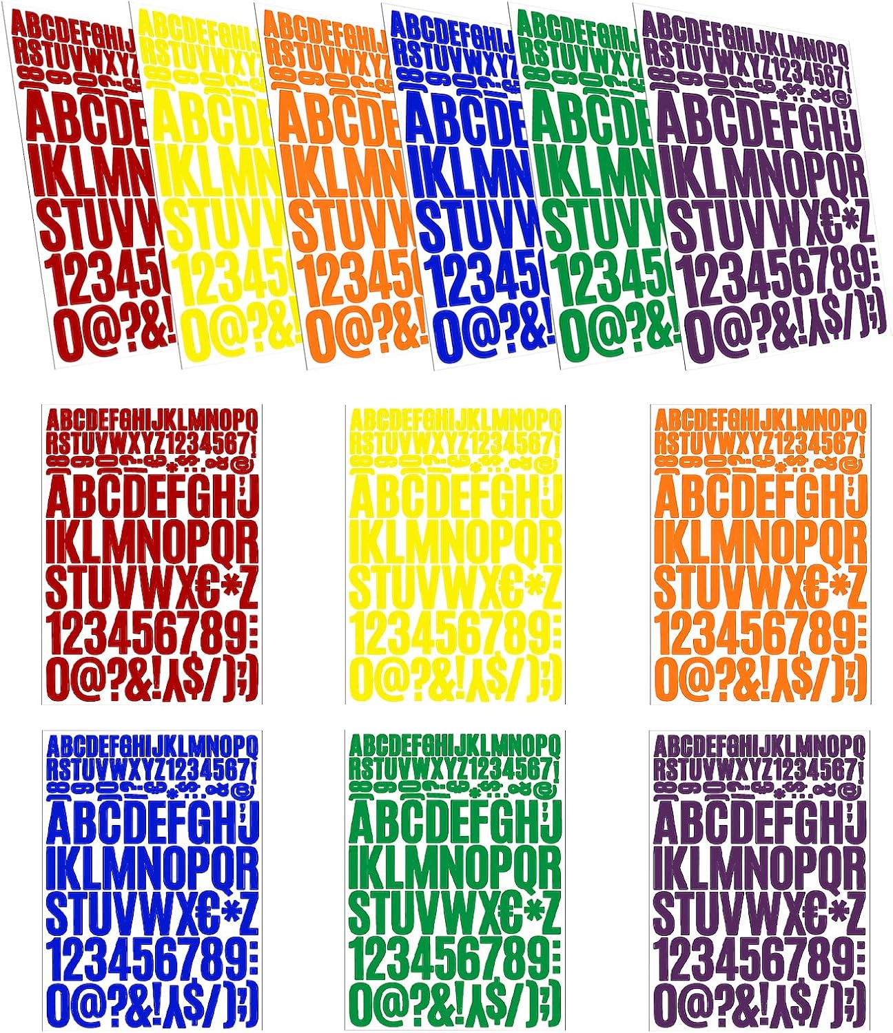 Amazon.com: Letter Stickers Vinyl Alphabet Numbers - 1224 Pcs 12 Sheets ...