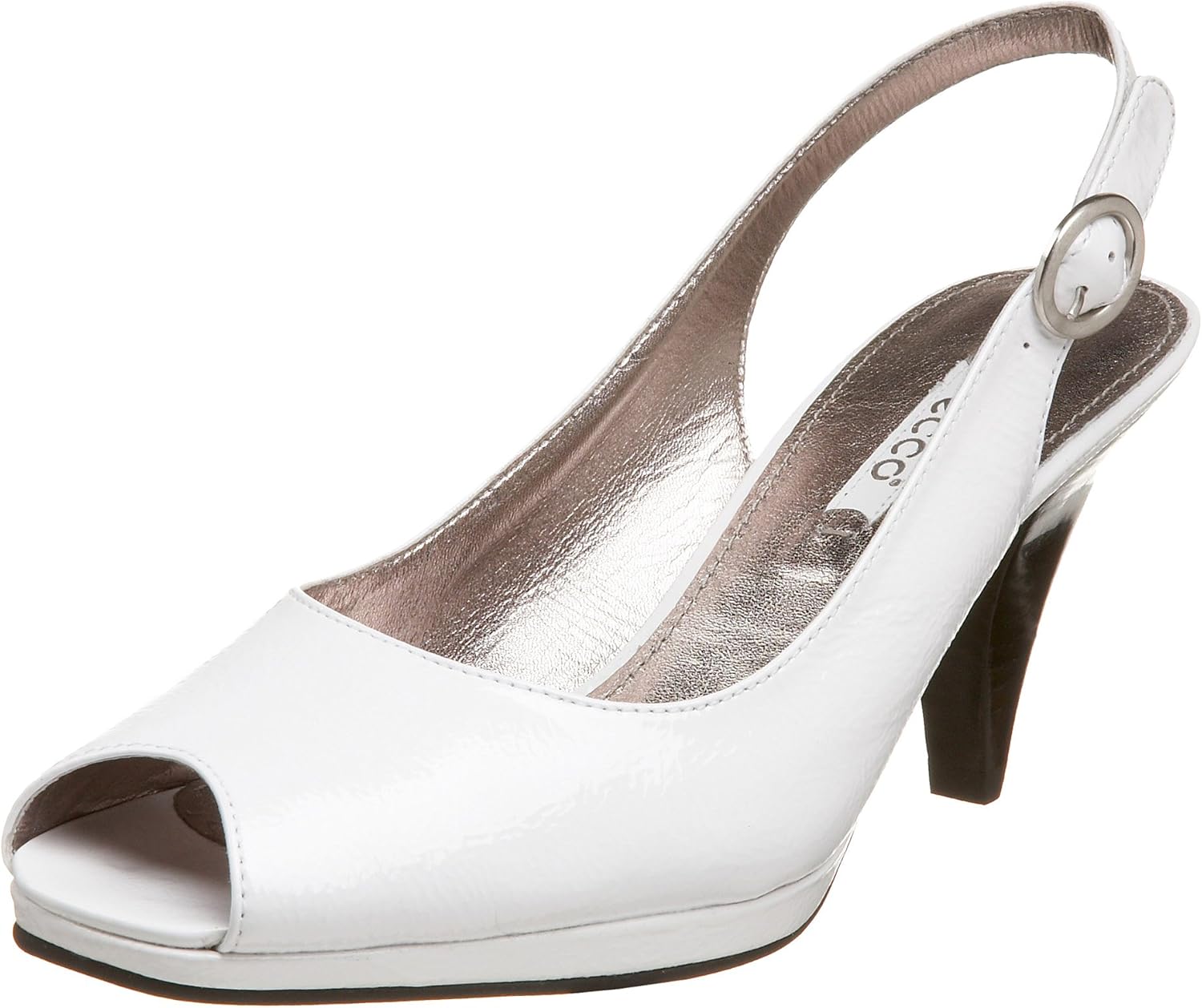 ECCO Damen Griffith Slingback, weiße Lacklederoptik, 38 EU : Amazon.de ...