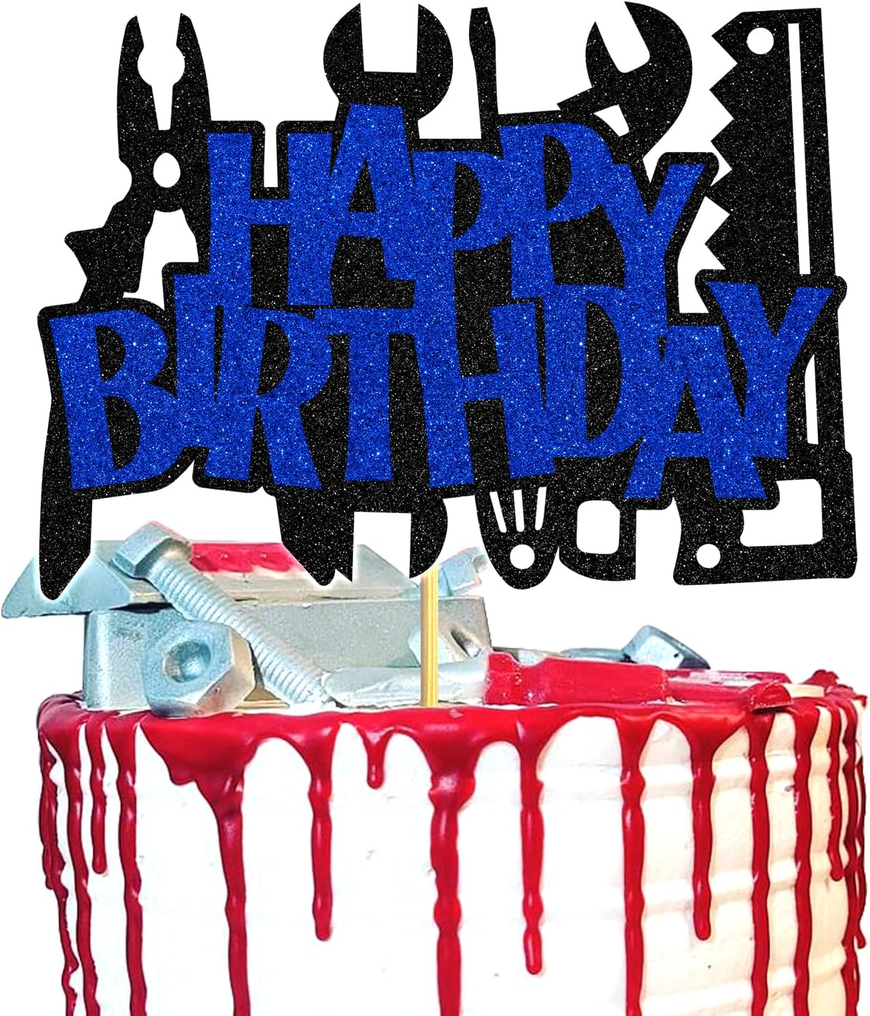 Amazon.com: Toolbox Happy Birthday Cake Topper, Handyman Birthday Cake ...
