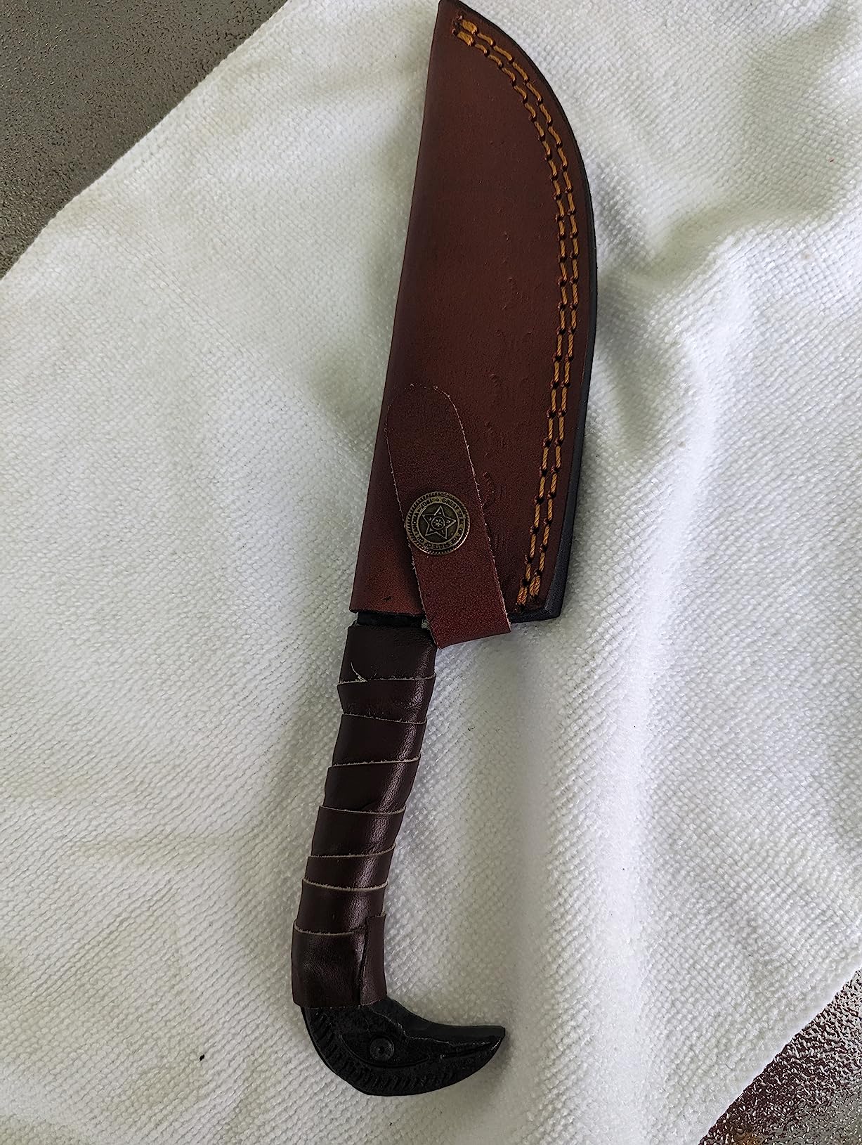 Amazon.com: Custom Handmade Carbon Steel Viking Knife with Raven Head ...