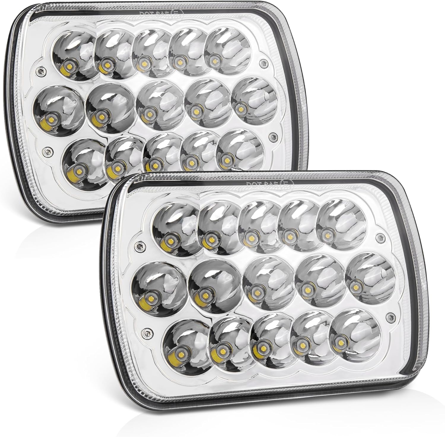 Amazon.com: MICTUNING 2Pcs 5x7 7x6 Led Headlights Rectangular Hi Lo Led ...