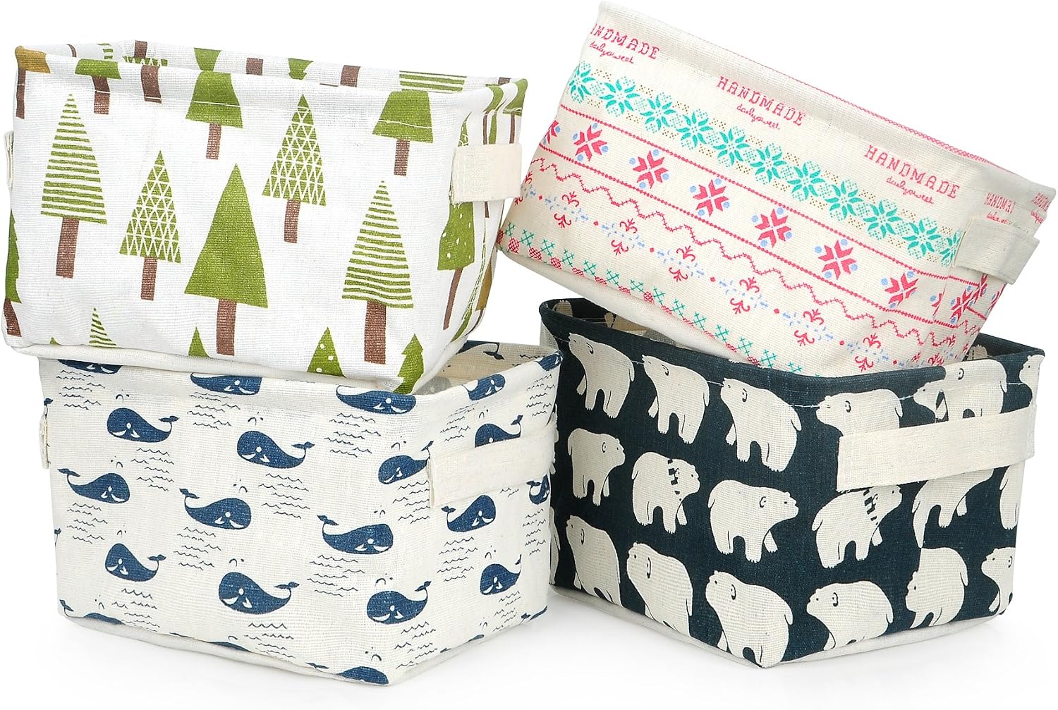 Amazon.com: Zonyon Cute Storage Bins, Foldable Small Canvas Storage ...