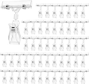 Amazon.com: 50 Pcs Double Sided Clips Clear Sign Clips Holders ...