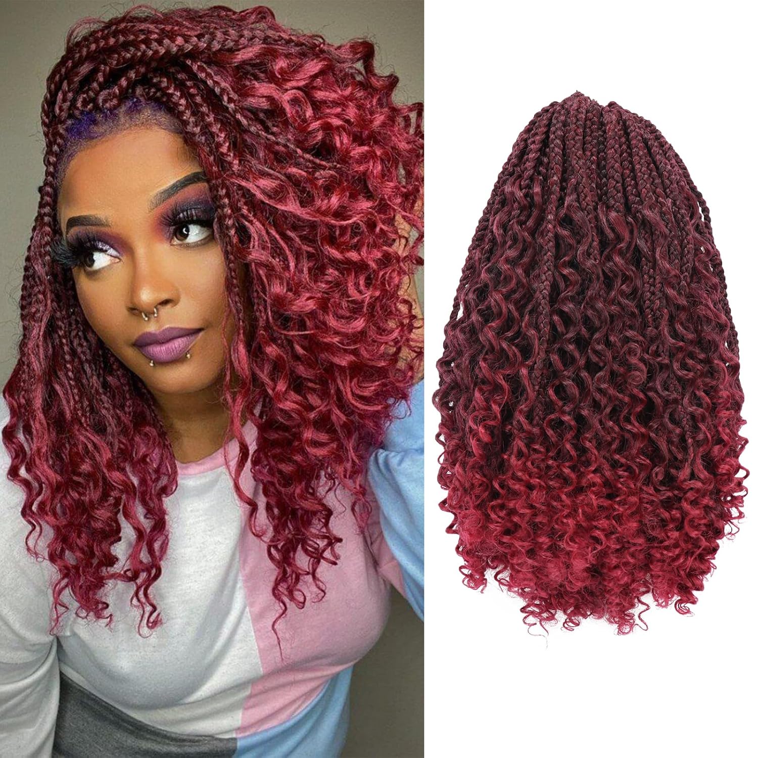 Amazon.com : ToyoTree Goddess Box Braids Crochet Hair - 12 Inch, 8 ...
