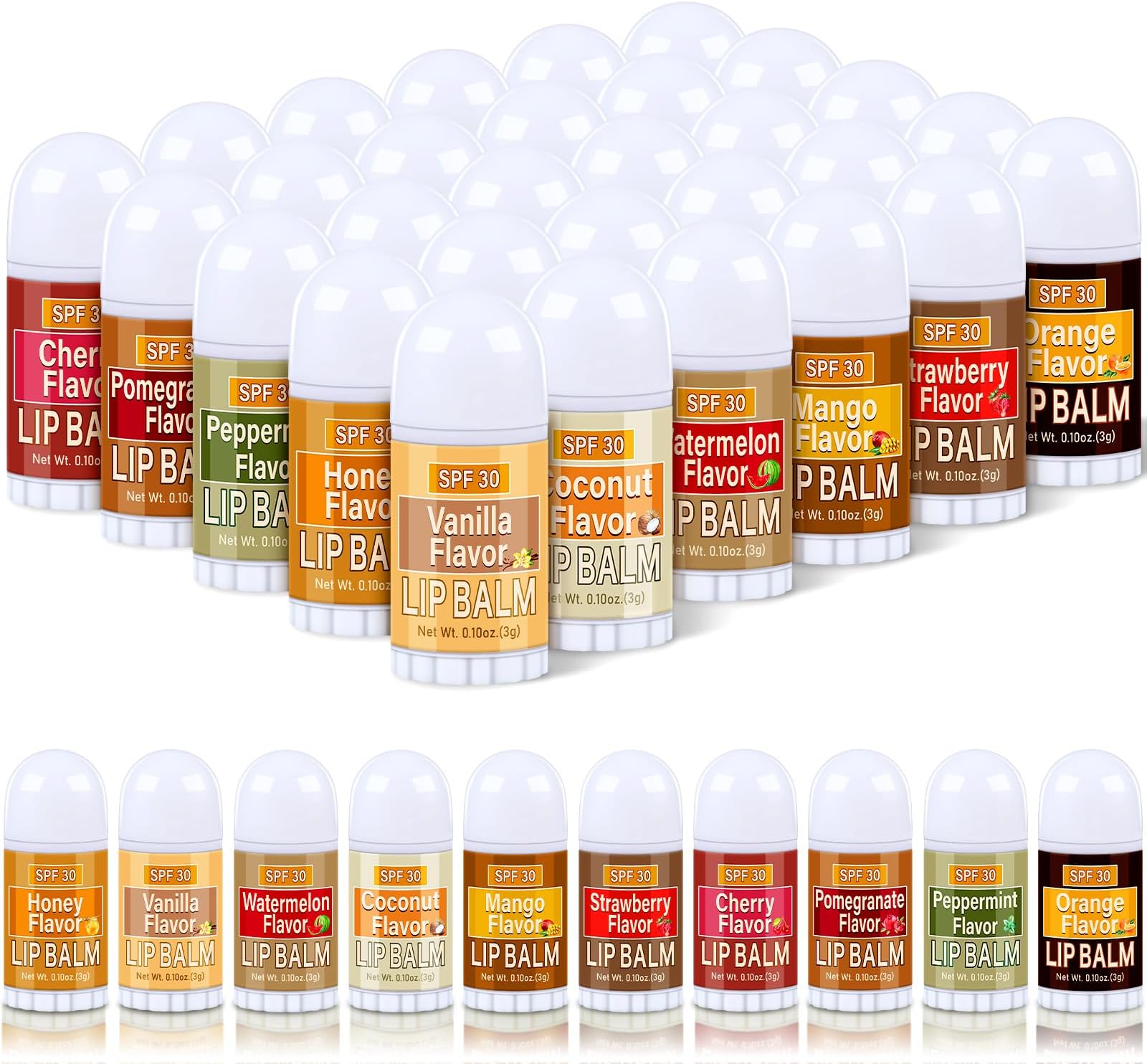 Amazon.com : SPF 30 Lip Balm with Sunscreen 8 Pack, Bulk Sunscreen Lip ...