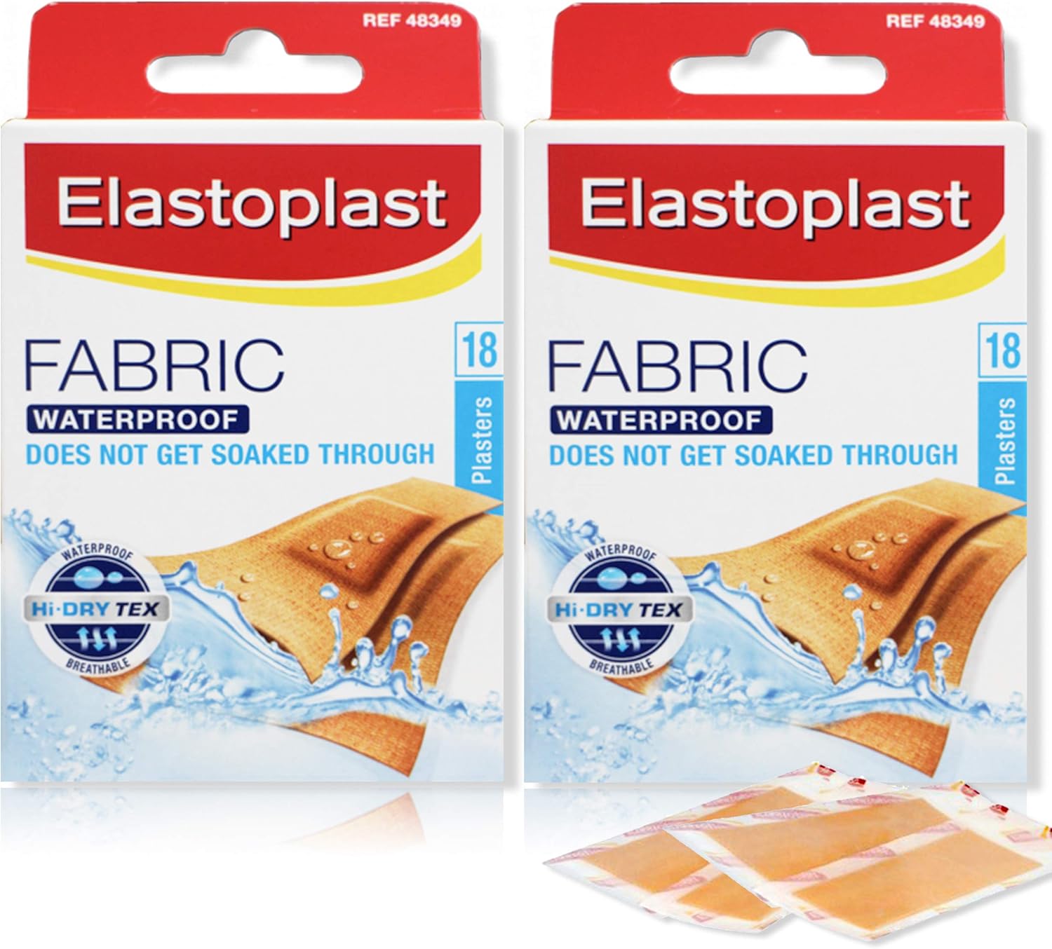 Elastoplast Double Pack of Waterproof Fabric Plaster Strips 2 x 18 ...