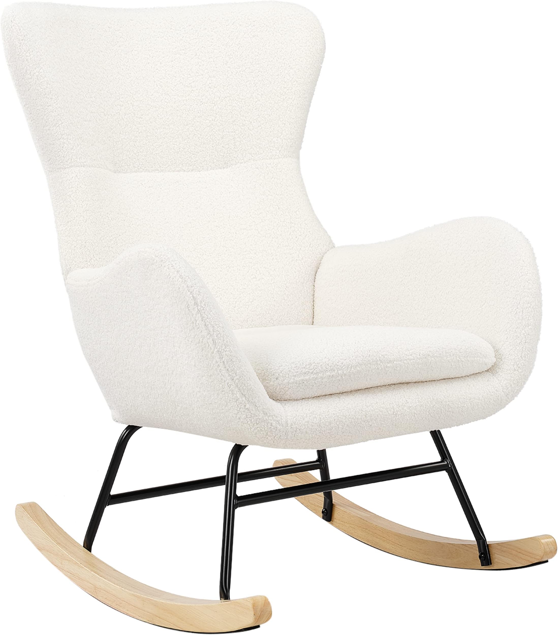 Amazon.com: Unovivy Rocking Chair Nursery, Teddy Living Room Armchair ...
