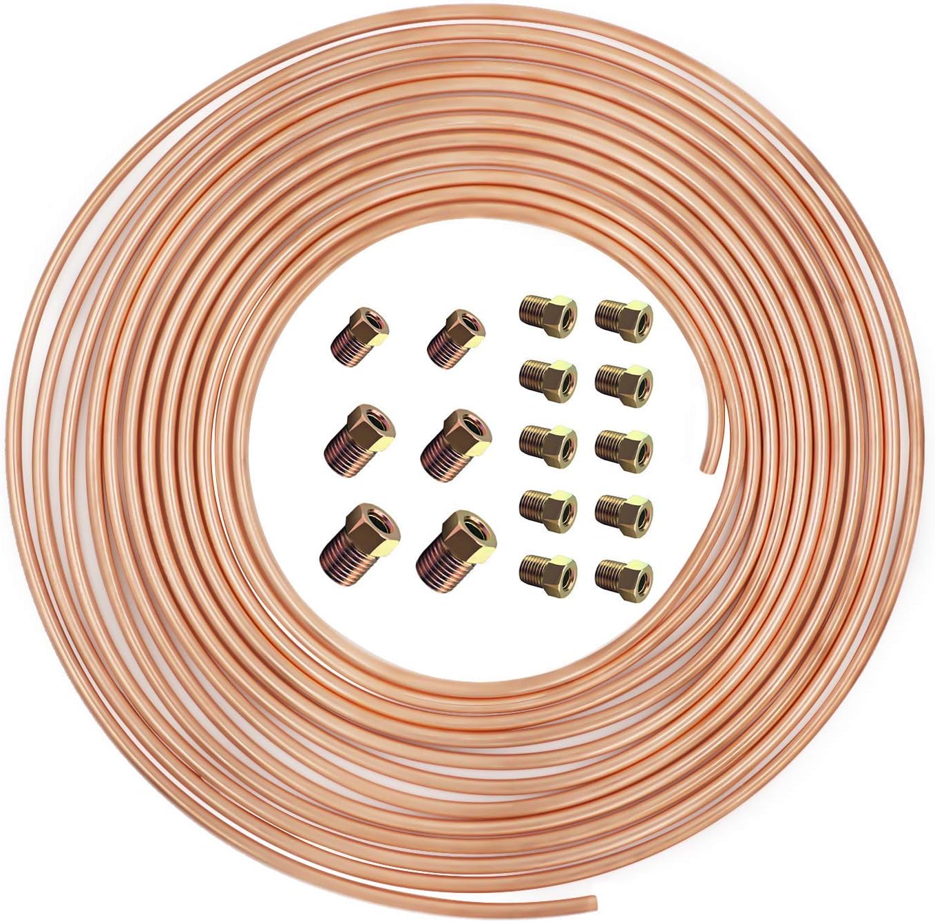 Amazon.com: 25 ft 3/16 Copper Coated Brake Line Kit Complete ...