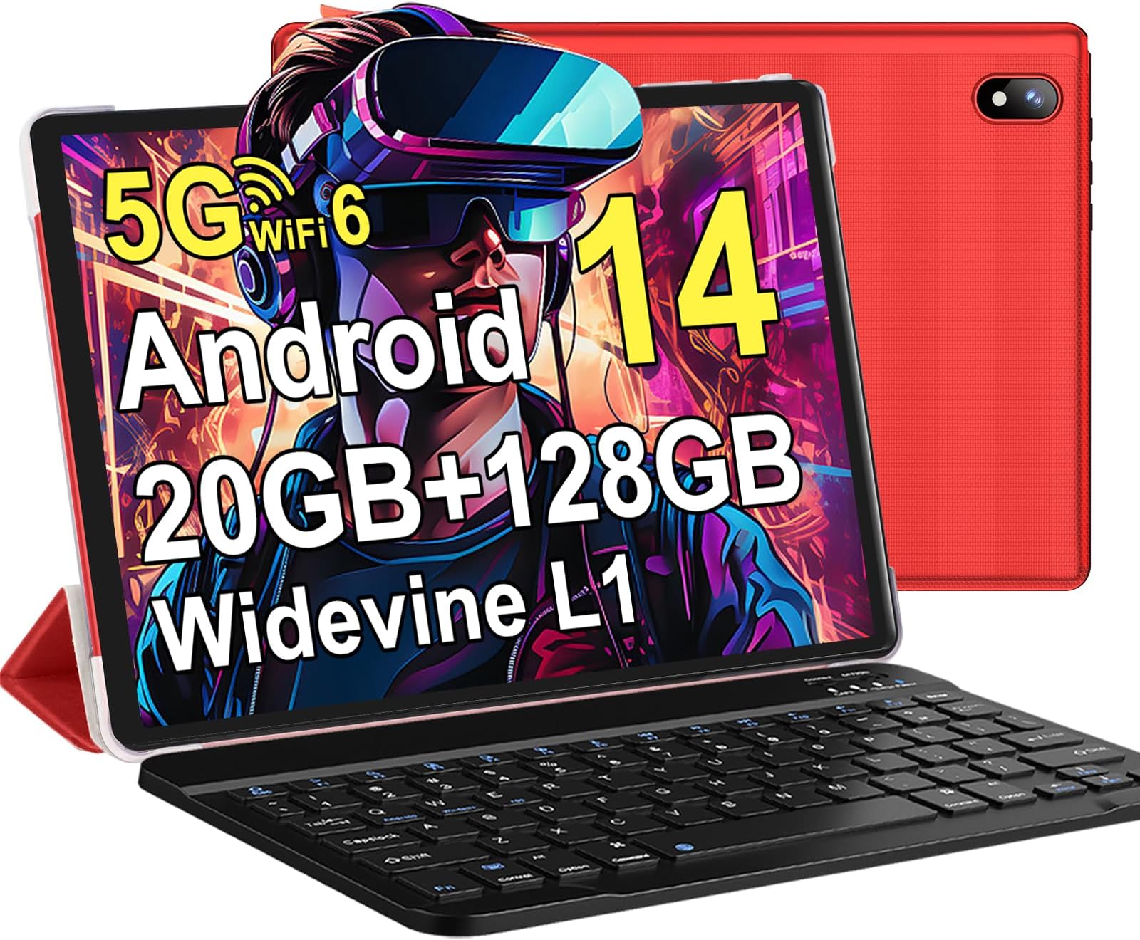 Amazon.com: Android 14 Tablet, 128GB+20GB/1TB Expandable, 10.1 Inch ...