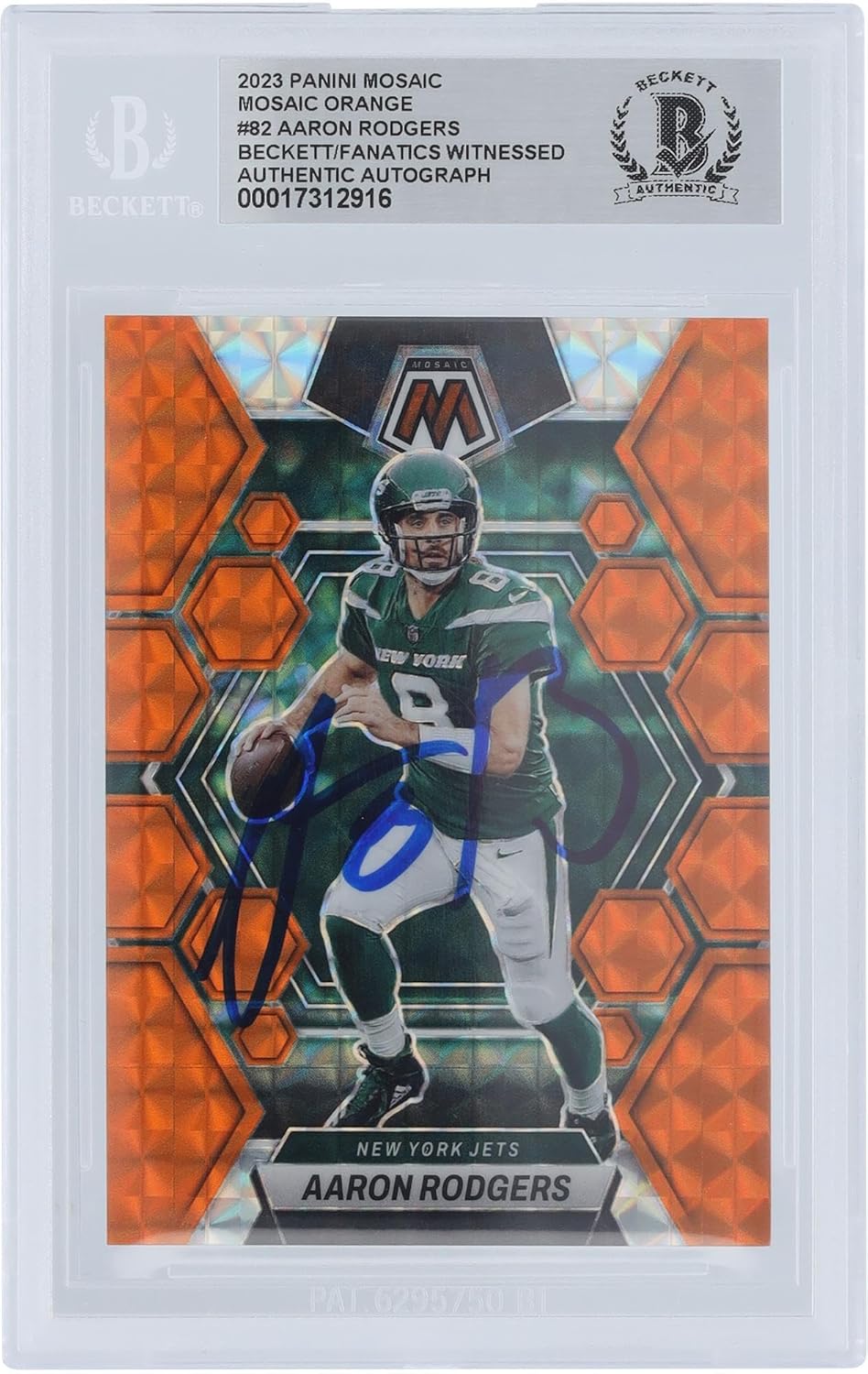 Amazon.com: Aaron Rodgers New York Jets Autographed 2023 Panini Mosaic ...