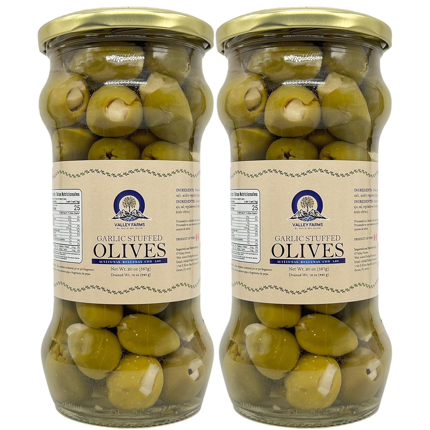 Amazon.com : O'Valley Farms - Garlic Stuffed Peruvian Olives (Pack of 2 ...