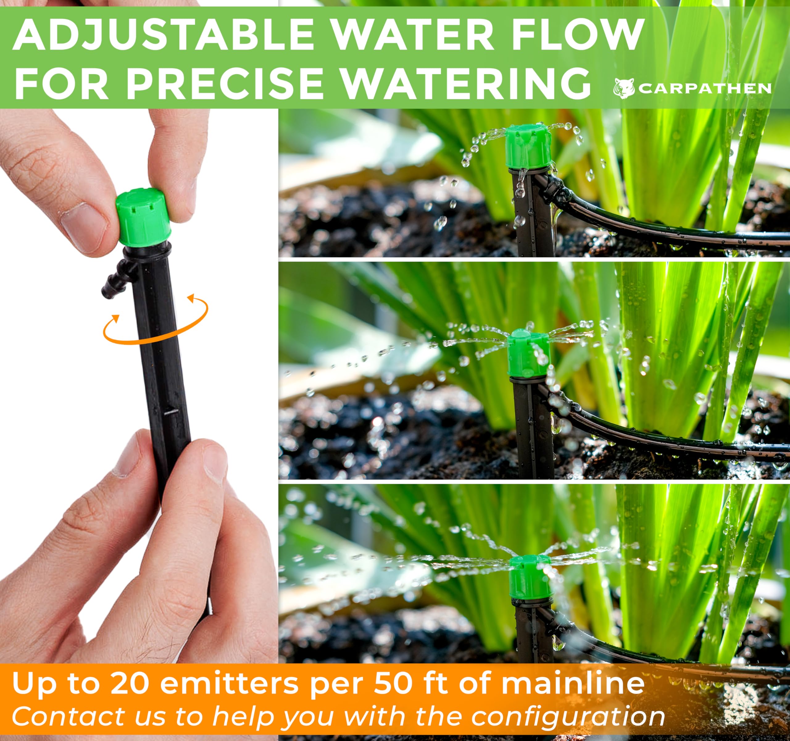 Snapklik.com : CARPATHEN Drip Irrigation Emitters Spray - 50 Pcs Drip ...