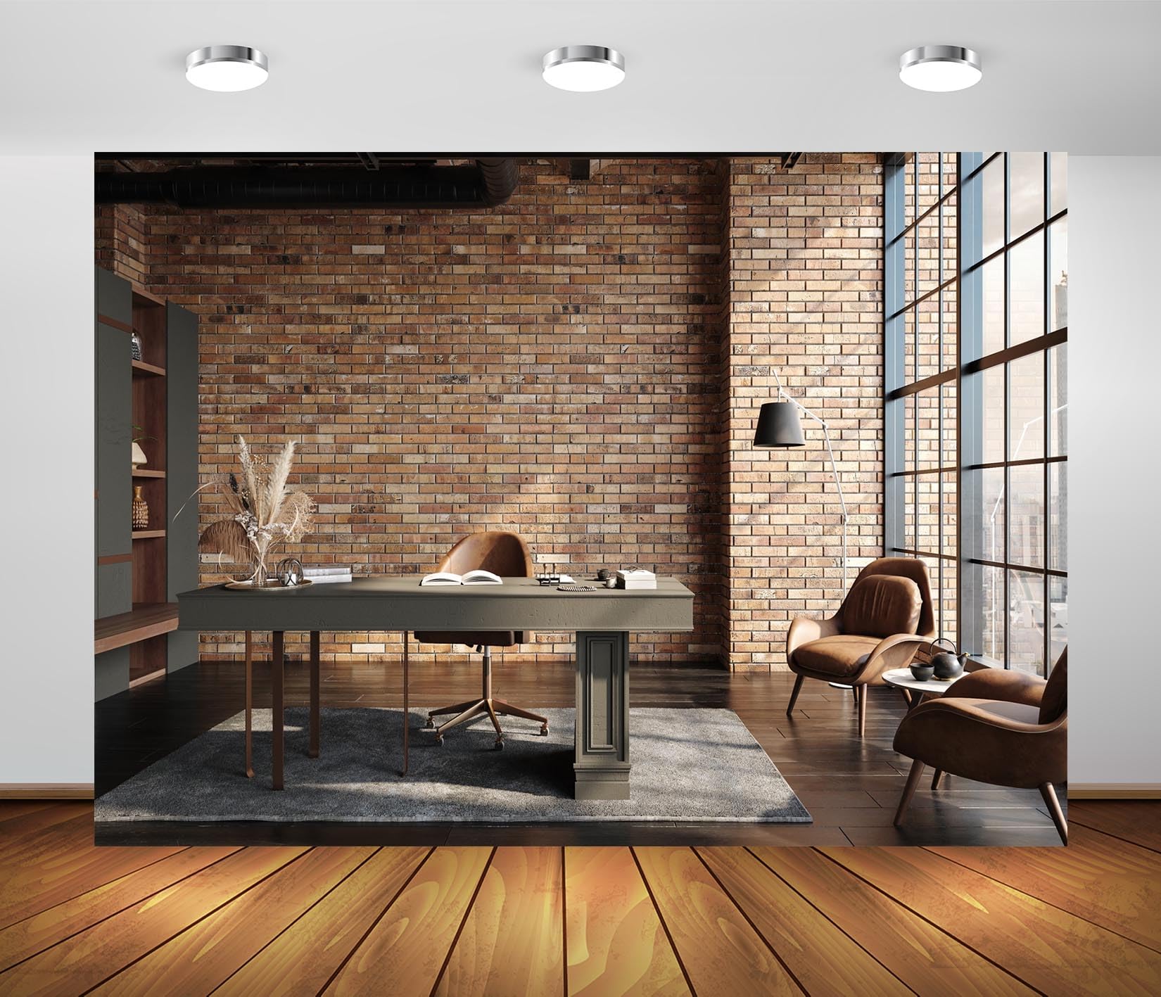 Amazon.com : BELECO 7x5ft Fabric Loft Style Modern Office Backdrop ...