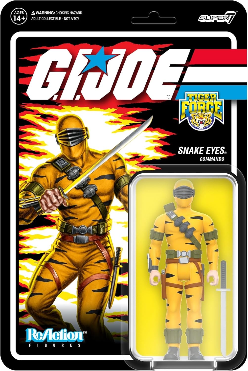 Amazon.com: Snake Eyes Tiger Force G.I. Joe Super 7 Reaction Action ...