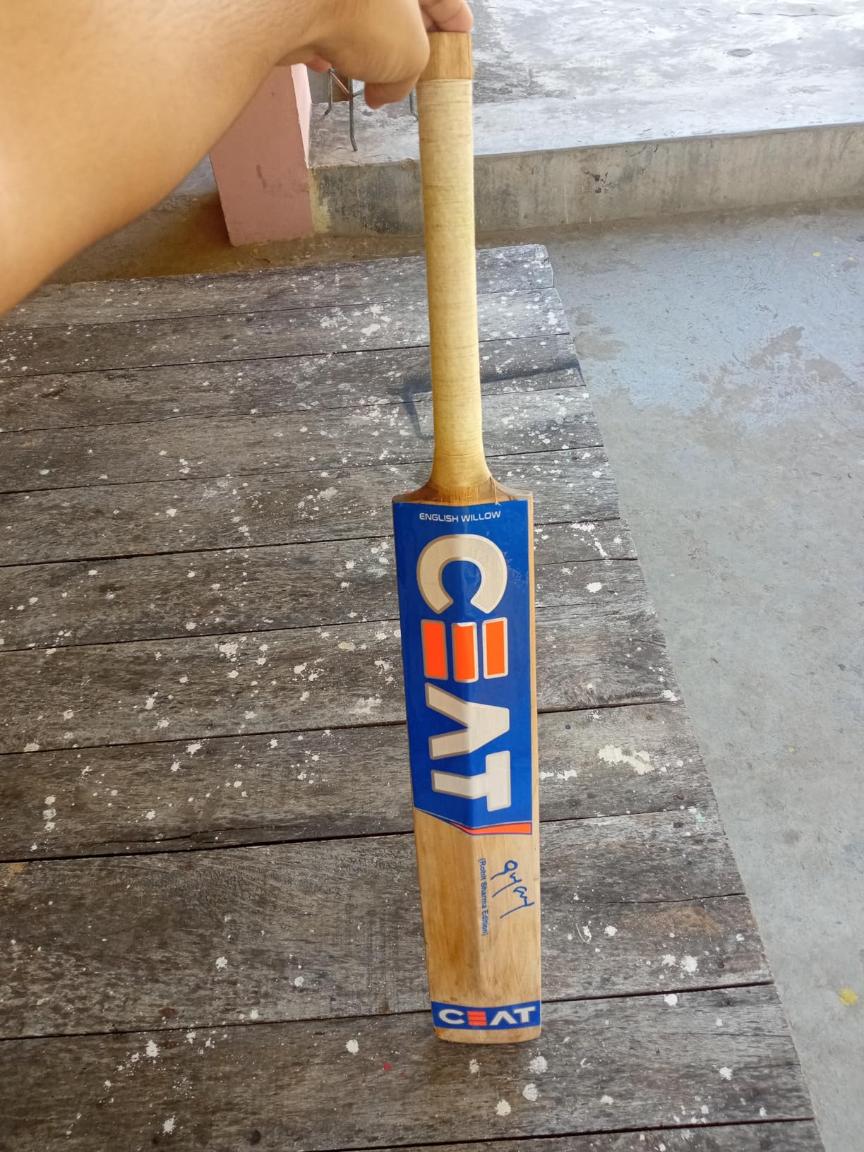 Buy Sports World Rohit Sharma 3D Embossed Cricket Bat Sticker, Blue ...