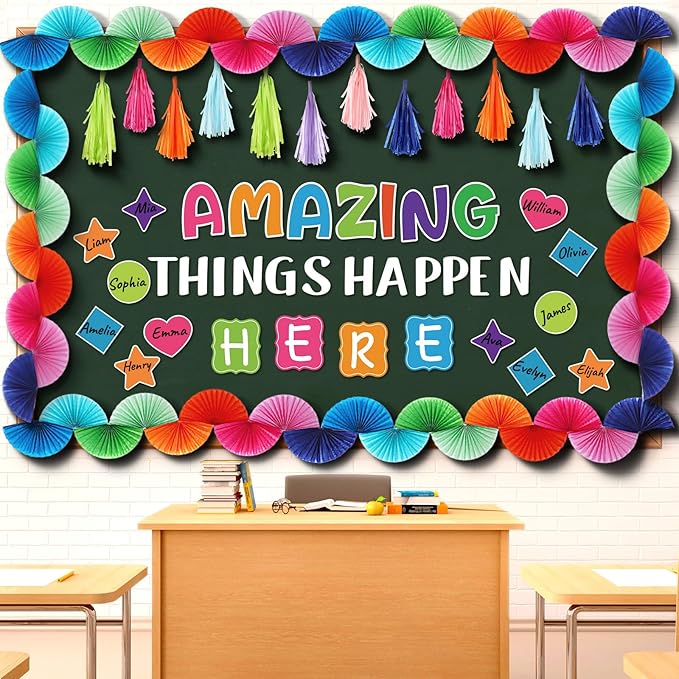Amazon.com : Qilery 86 Pcs Classroom Bulletin Board Decoration Amazing ...