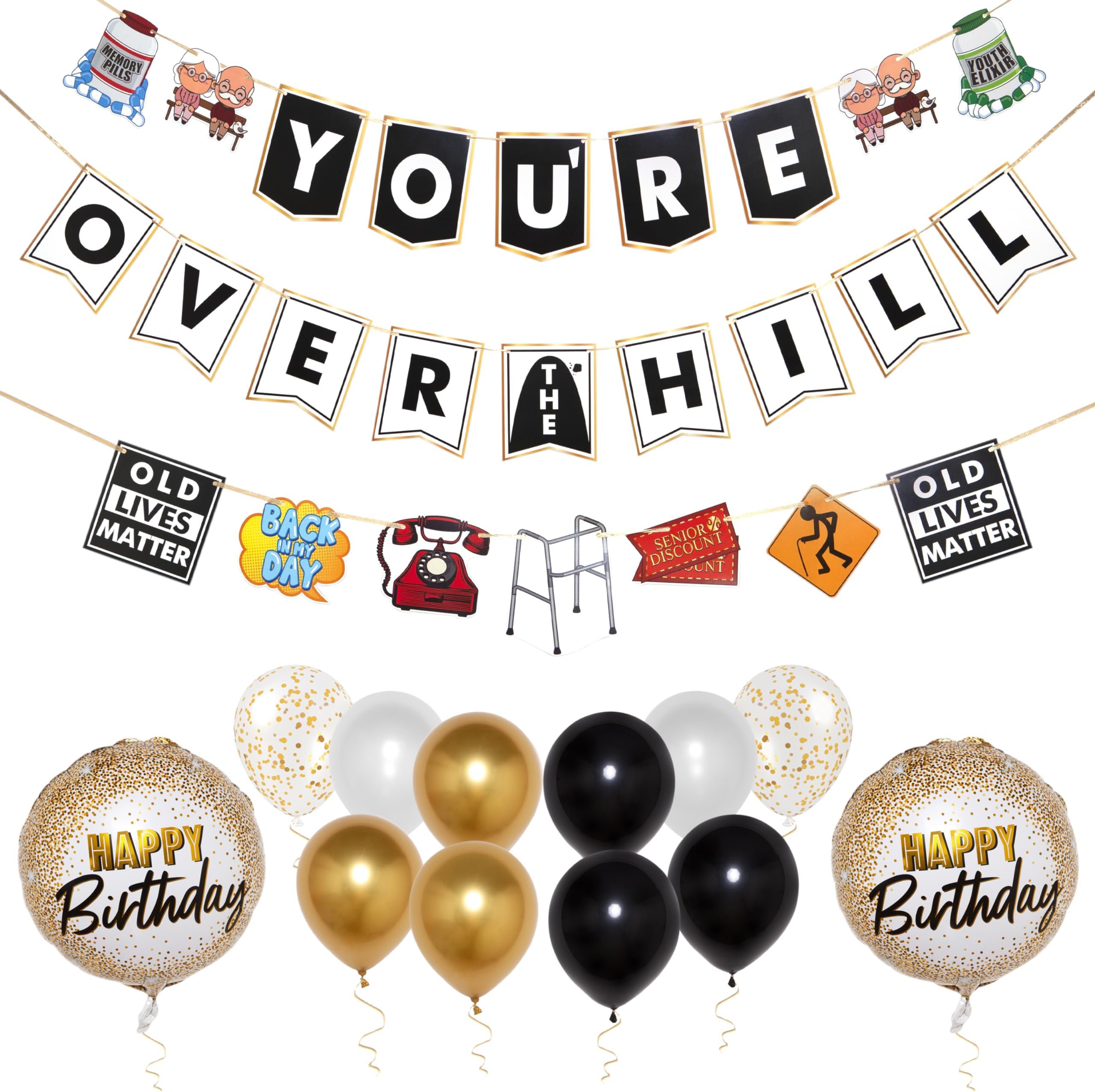 Amazon.com: Pirese Over The Hill Birthday Decorations, Over The Hill ...