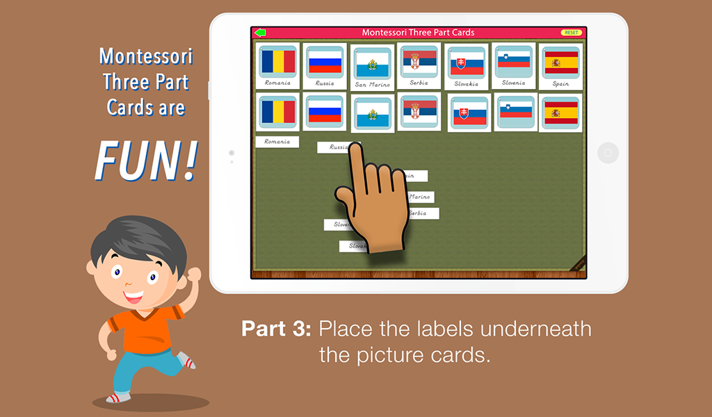 Flags of Europe - Montessori Three Part Cards - App on Amazon Appstore