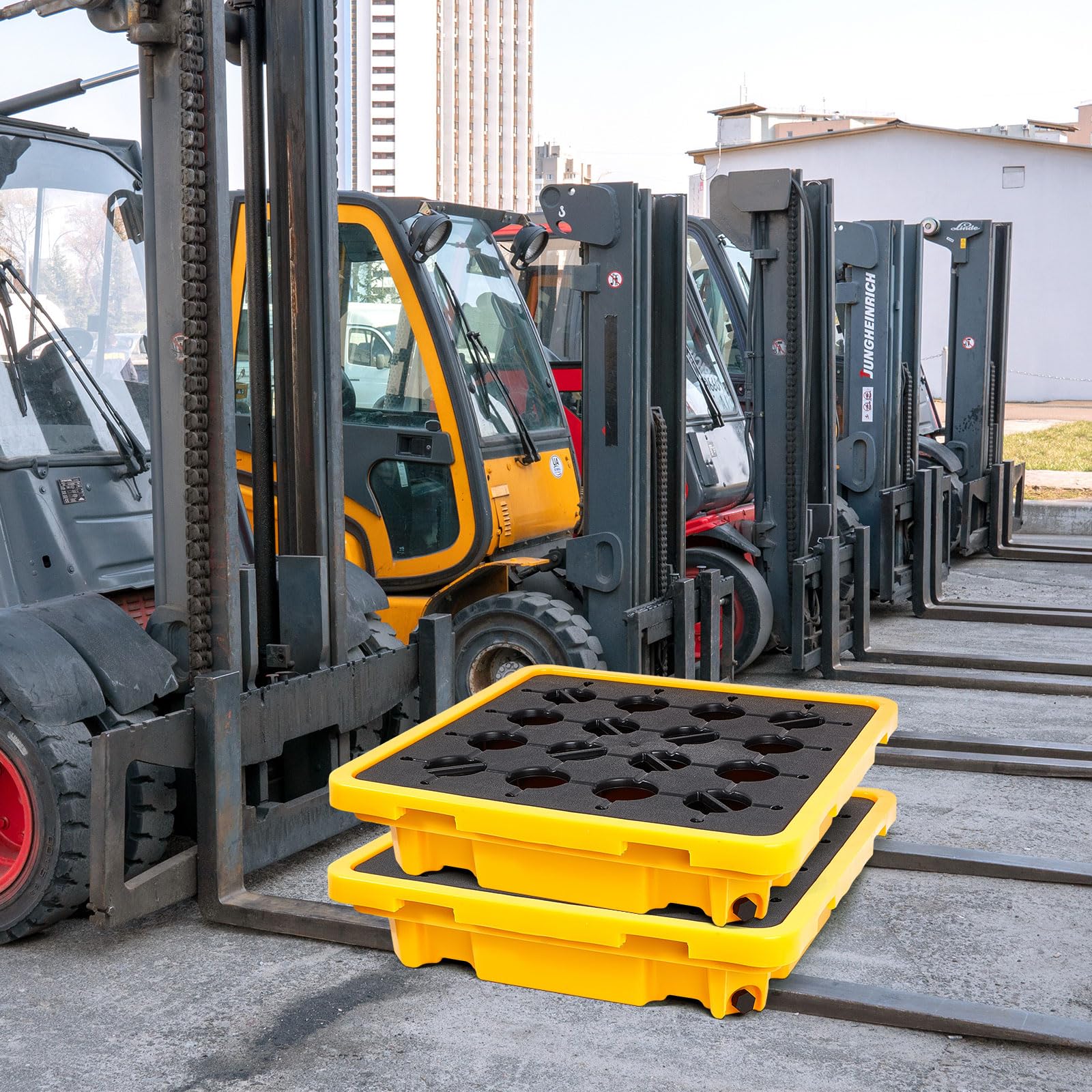 HDPE Platform Tray With Drain Yellow Spill Containment Platform Pallet ...