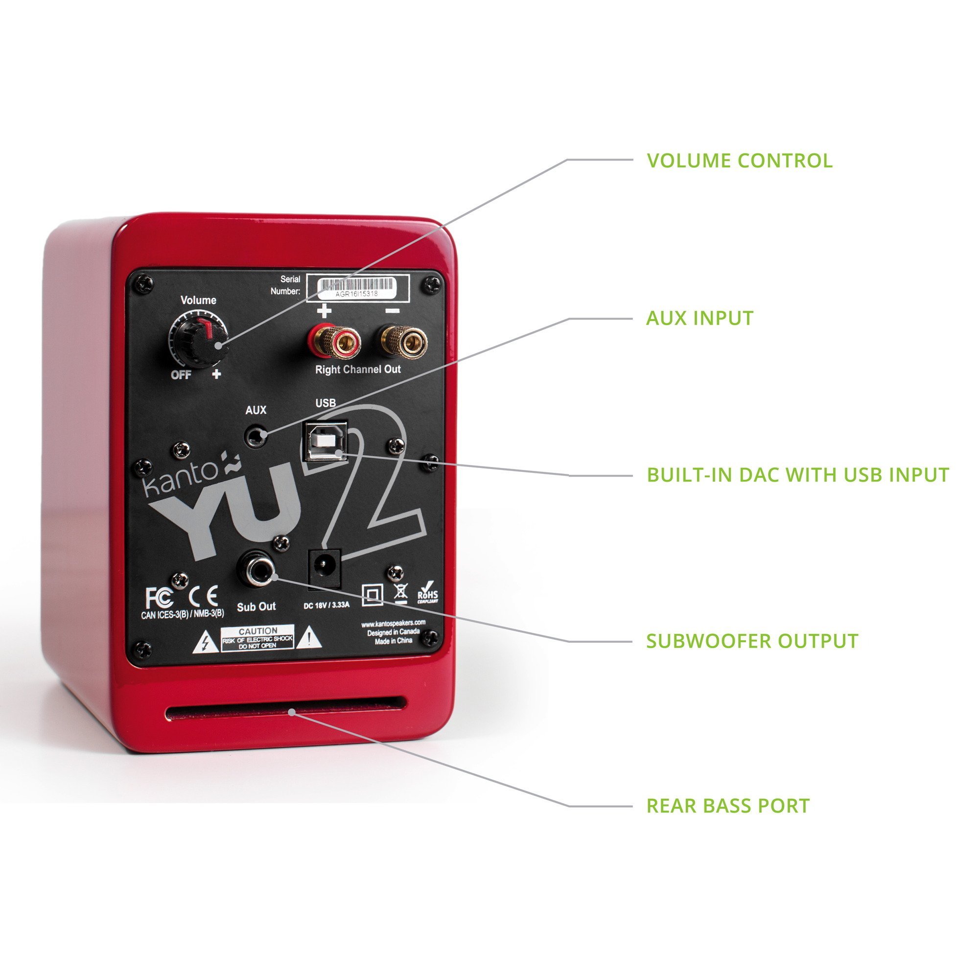 Snapklik.com : Kanto YU2 Powered Desktop Speakers - 3" Composite Driver ...