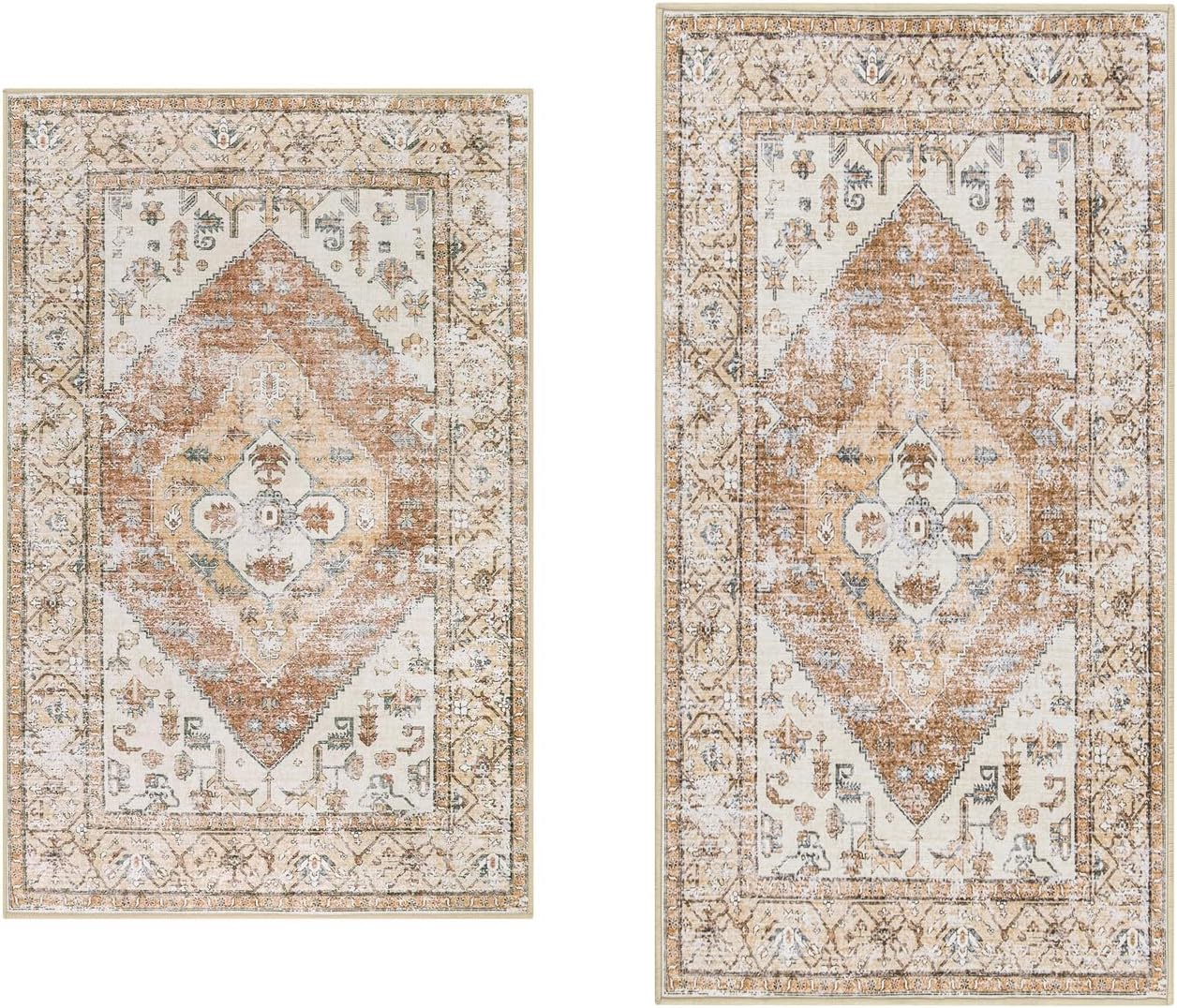 Amazon.com: Lahome 2x3 and 2x4 Taupe Boho Washable Area Rugs : Home ...