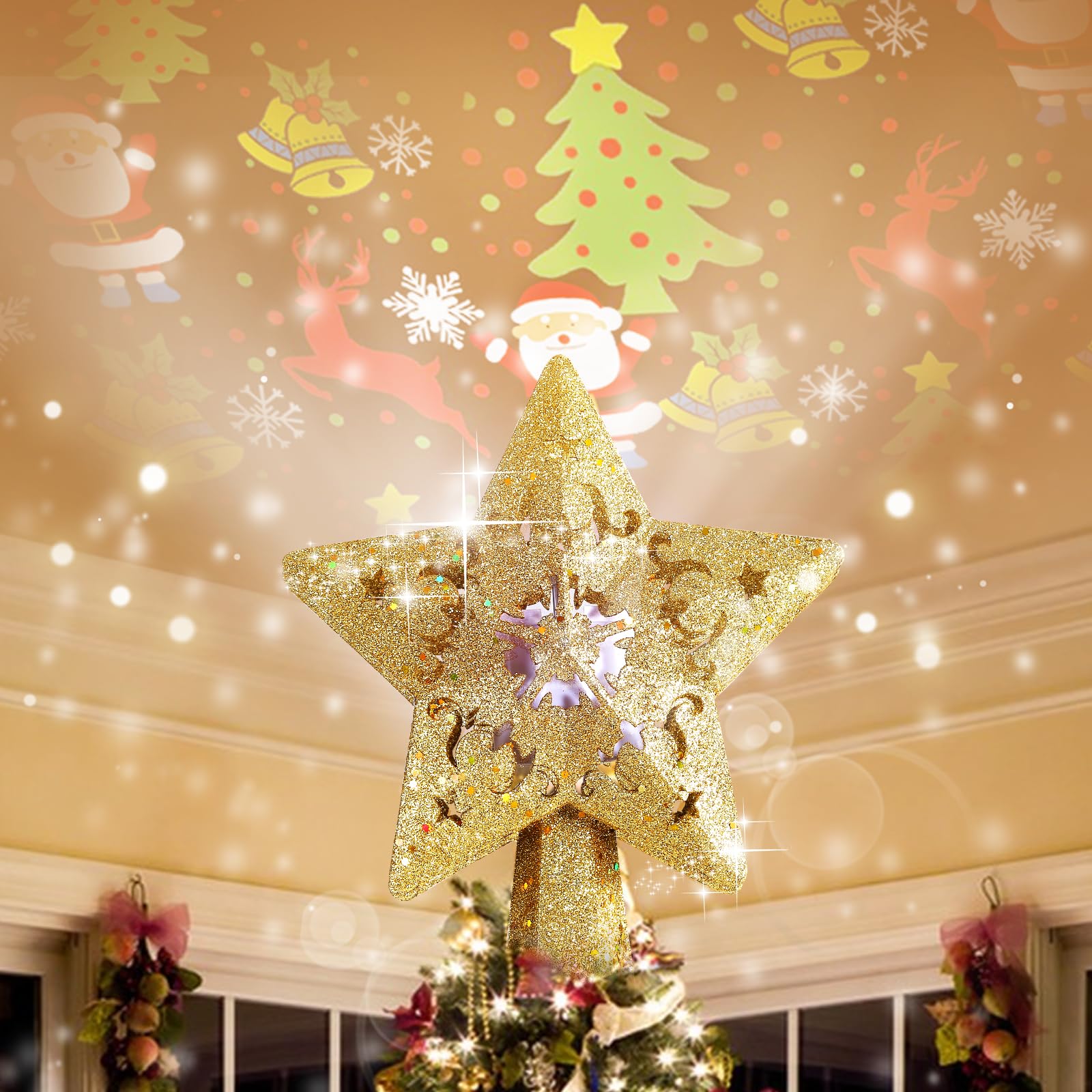 Amazon.com: Sanniu Christmas Tree Topper - Christmas Tree Topper ...