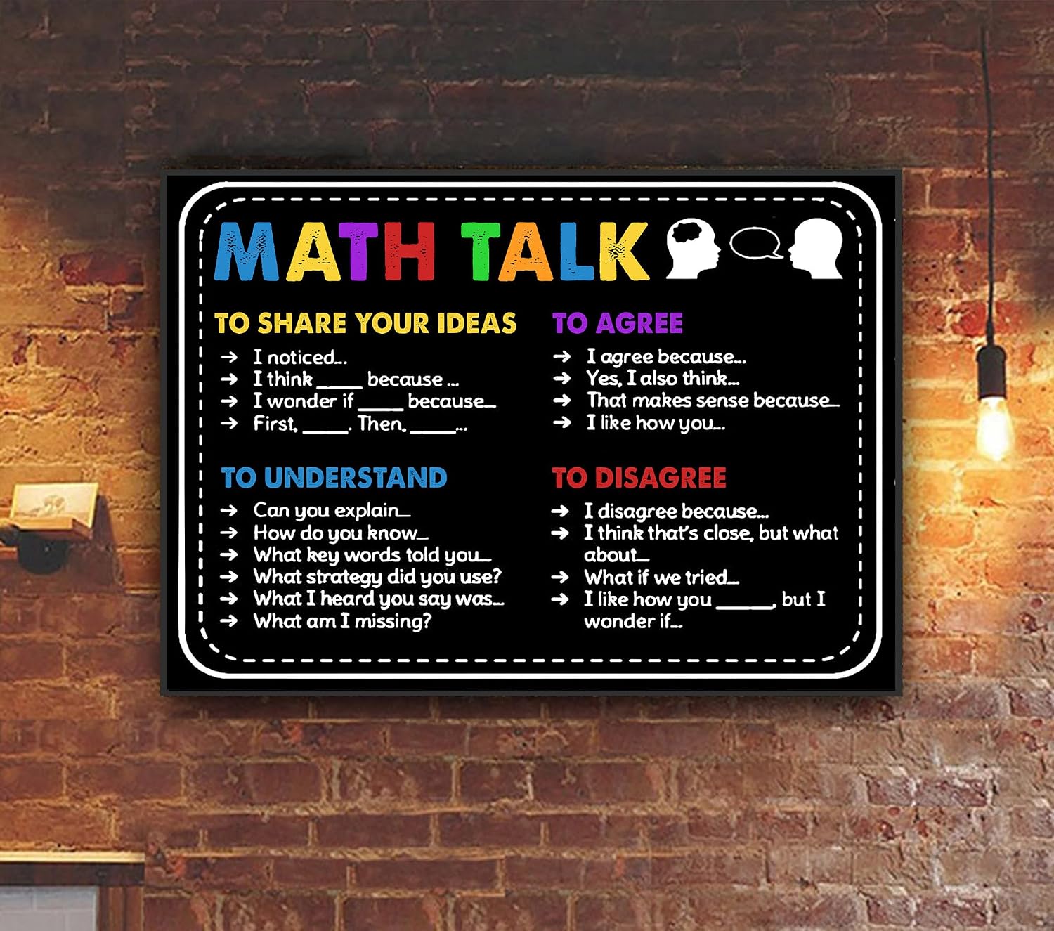Amazon.com: Jinniee Math talk to share Teacher Posters For Classroom ...