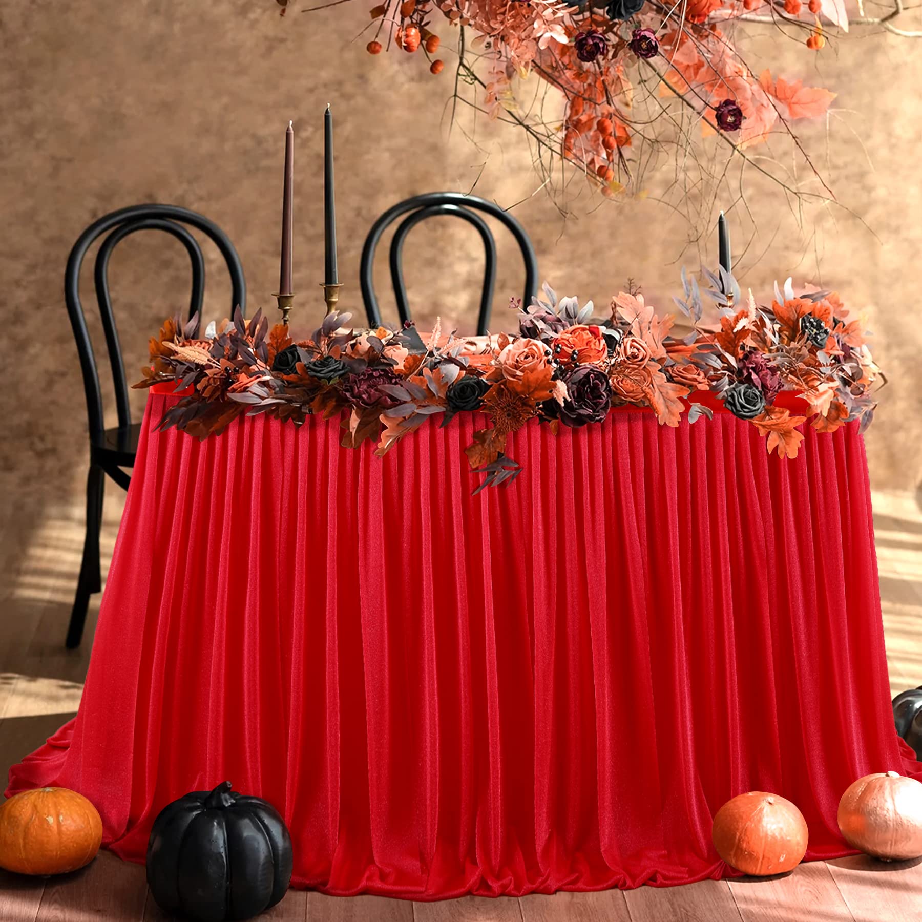 Snapklik.com : Baby Blue Chiffon Table Skirts For 6ft Rectangle Tables ...