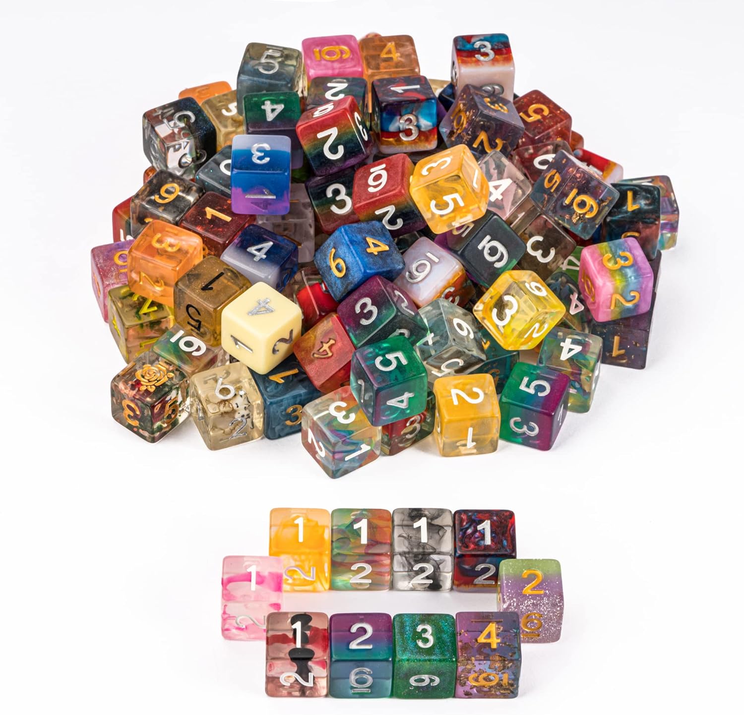 Amazon.com: HDdais 10 Pack of D6 Dice Random Color D6 Polyhedral Dice 6 ...