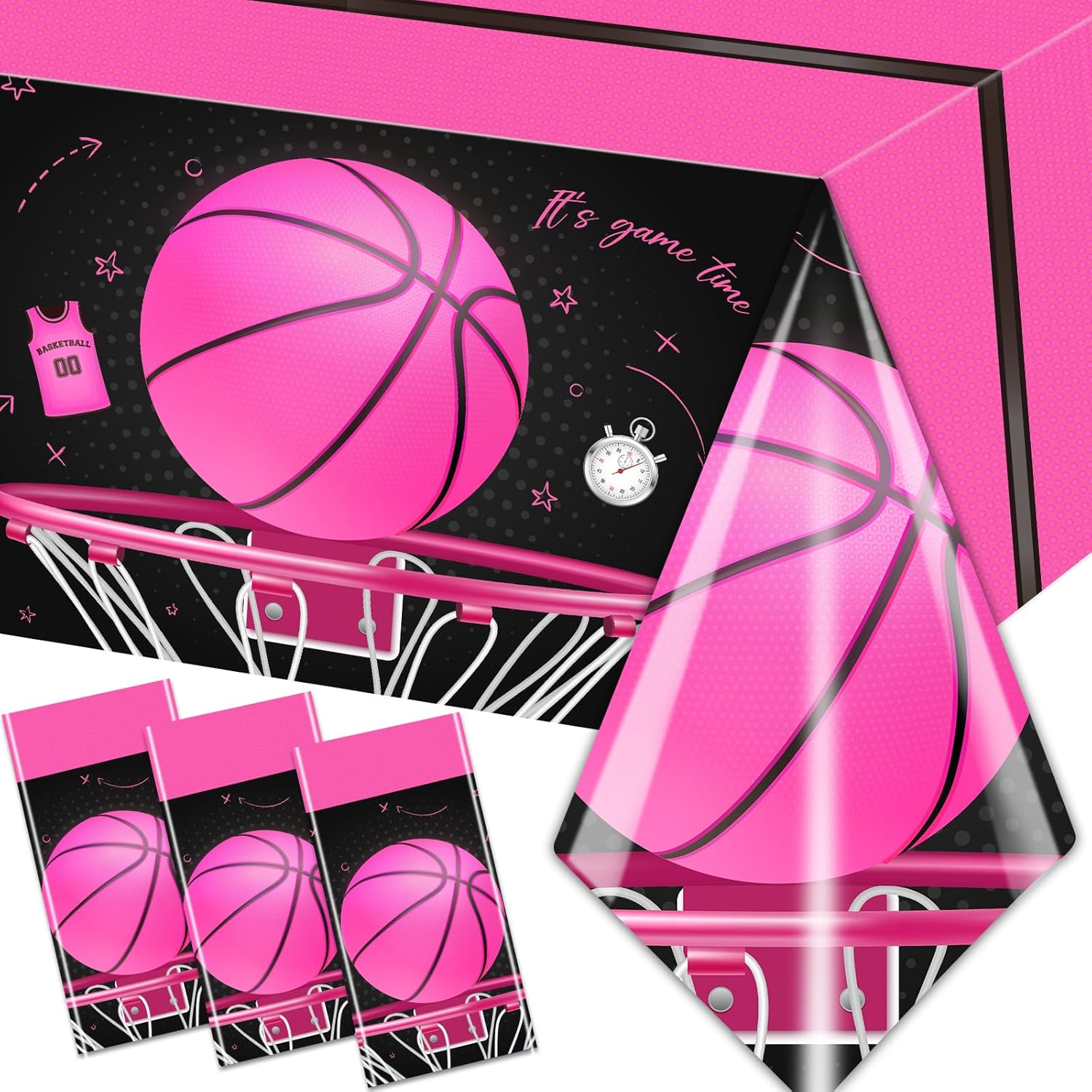 CMUSKO Basketball Tablecloth, 3Pcs Basketball Birthday Decorations ...