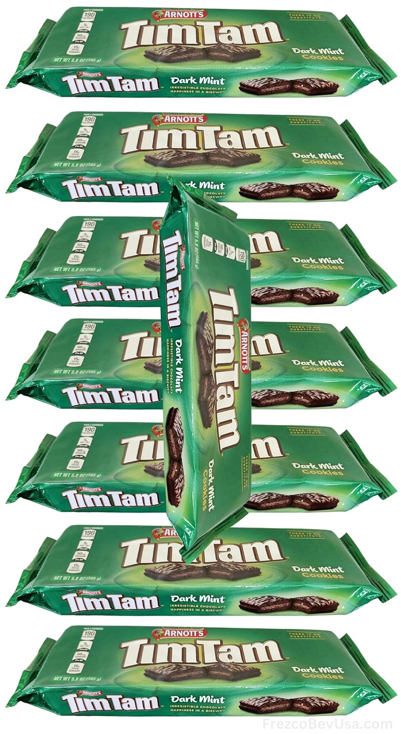 Amazon.com: Tim Tam Dark MINT Cookies (Value Pack Of 8 x 165g EA ...