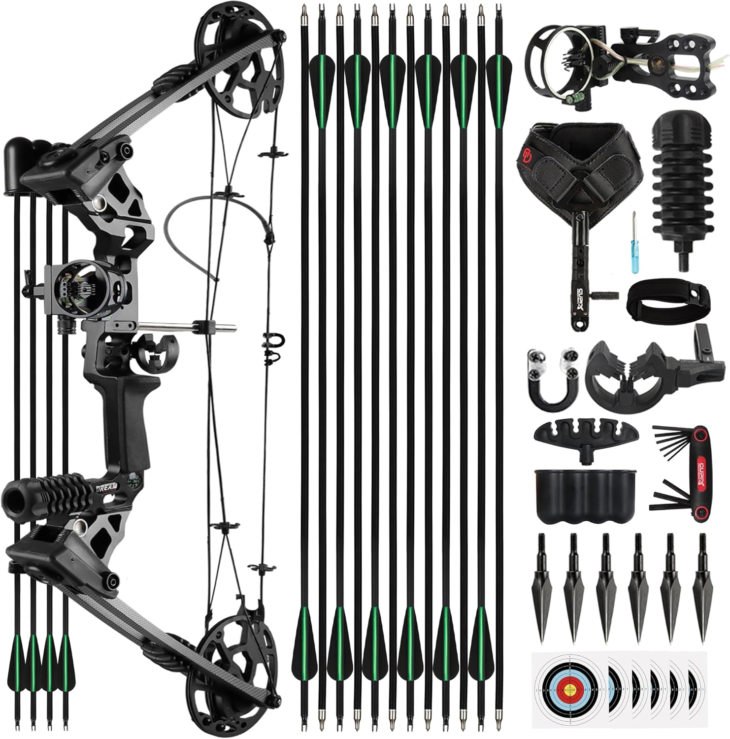 NorthSpoor Compound Bow and Arrow Set, Adjustable Hunting Compound Bow ...